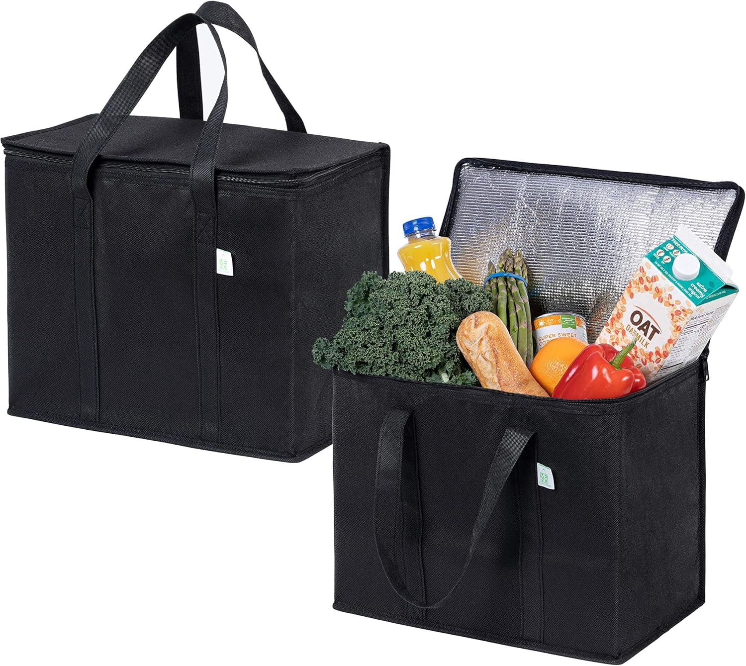 2 Pack Cooler Bags - Insulated for Food Delivery, Collapsible and ...