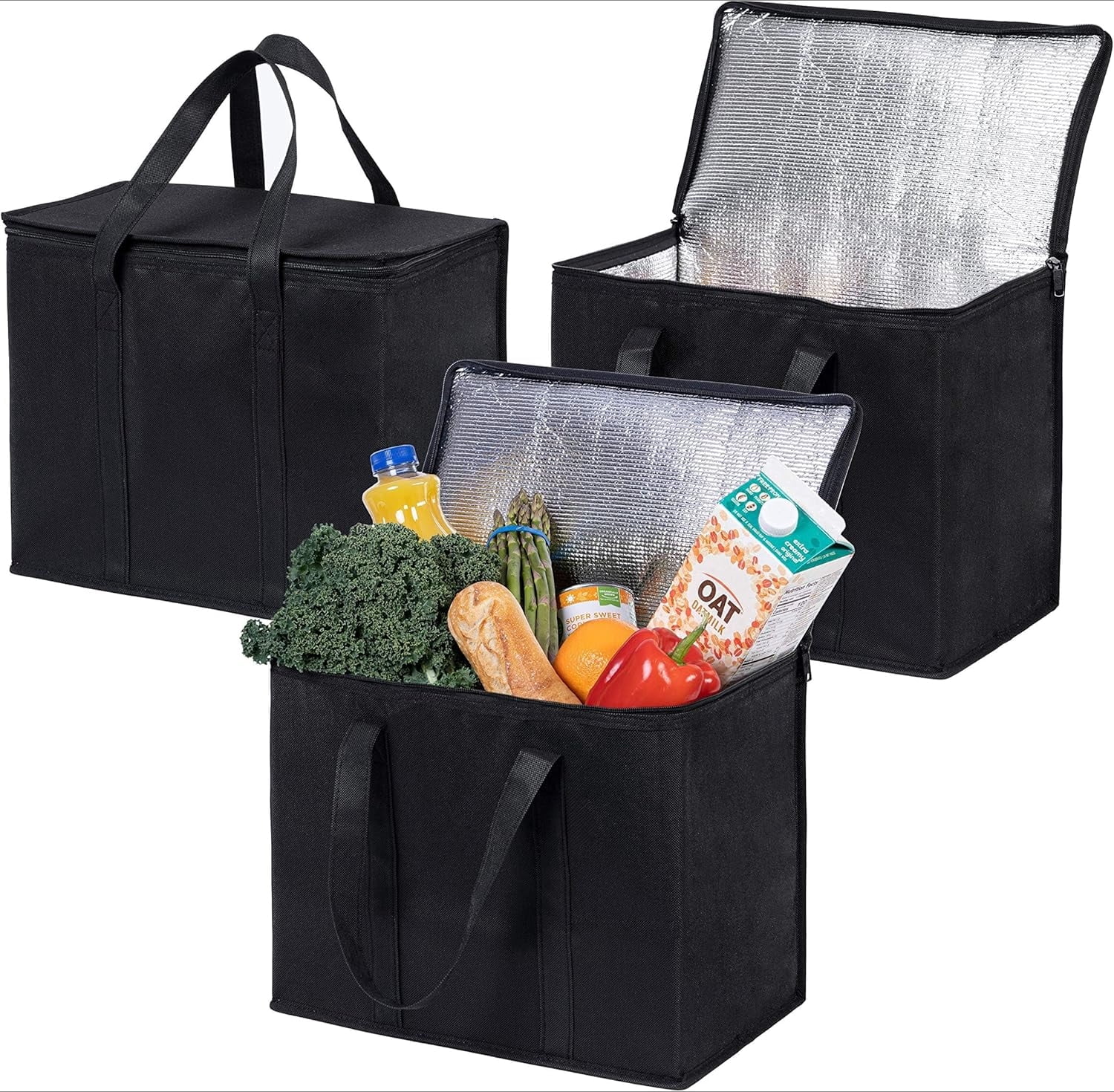2 Pack Cooler Bags - Insulated for Food Delivery, Collapsible and ...
