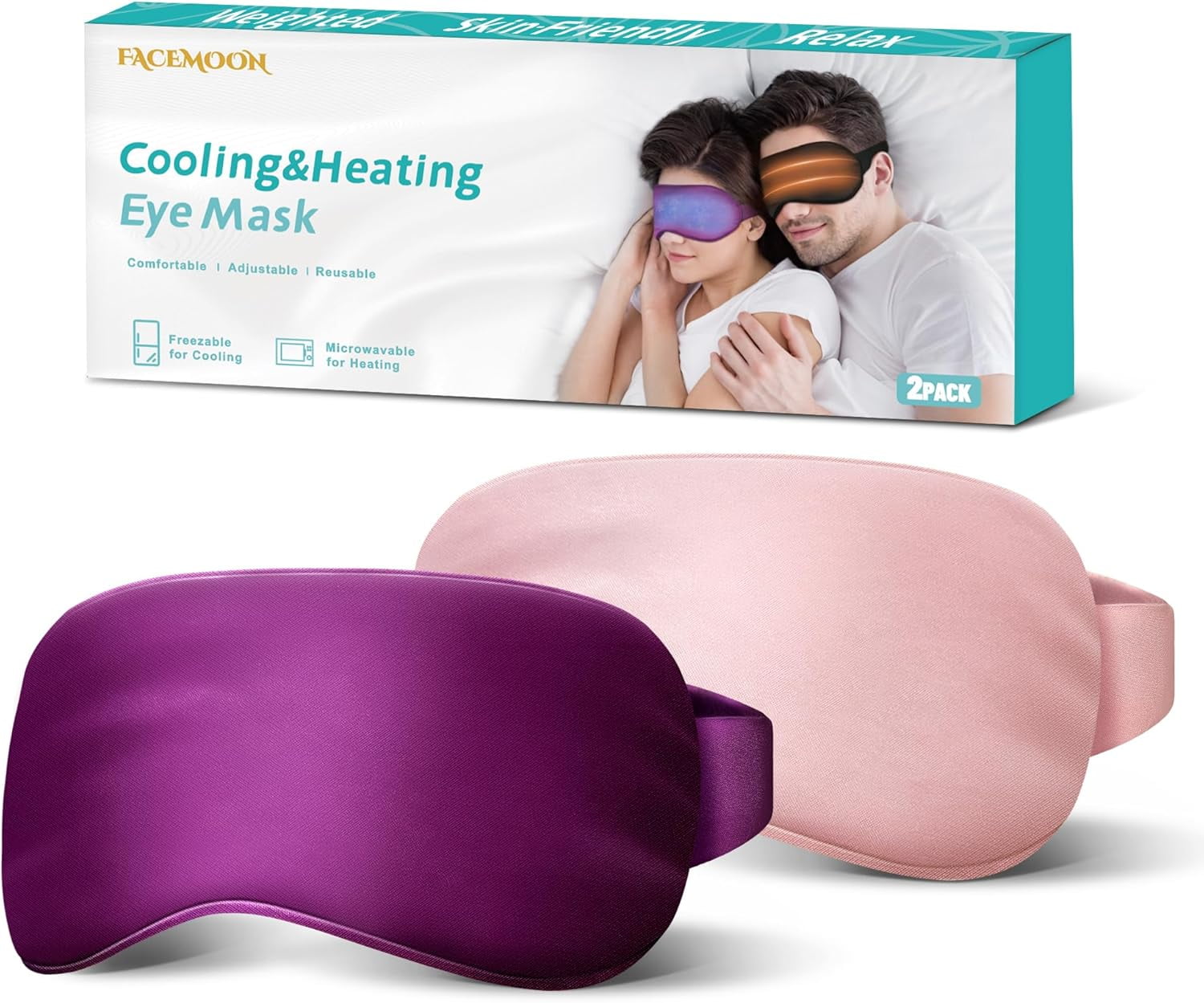 2 Pack Cooling Eye Mask, Cold Eye Compress for Puffy Eye, Dark Circles ...