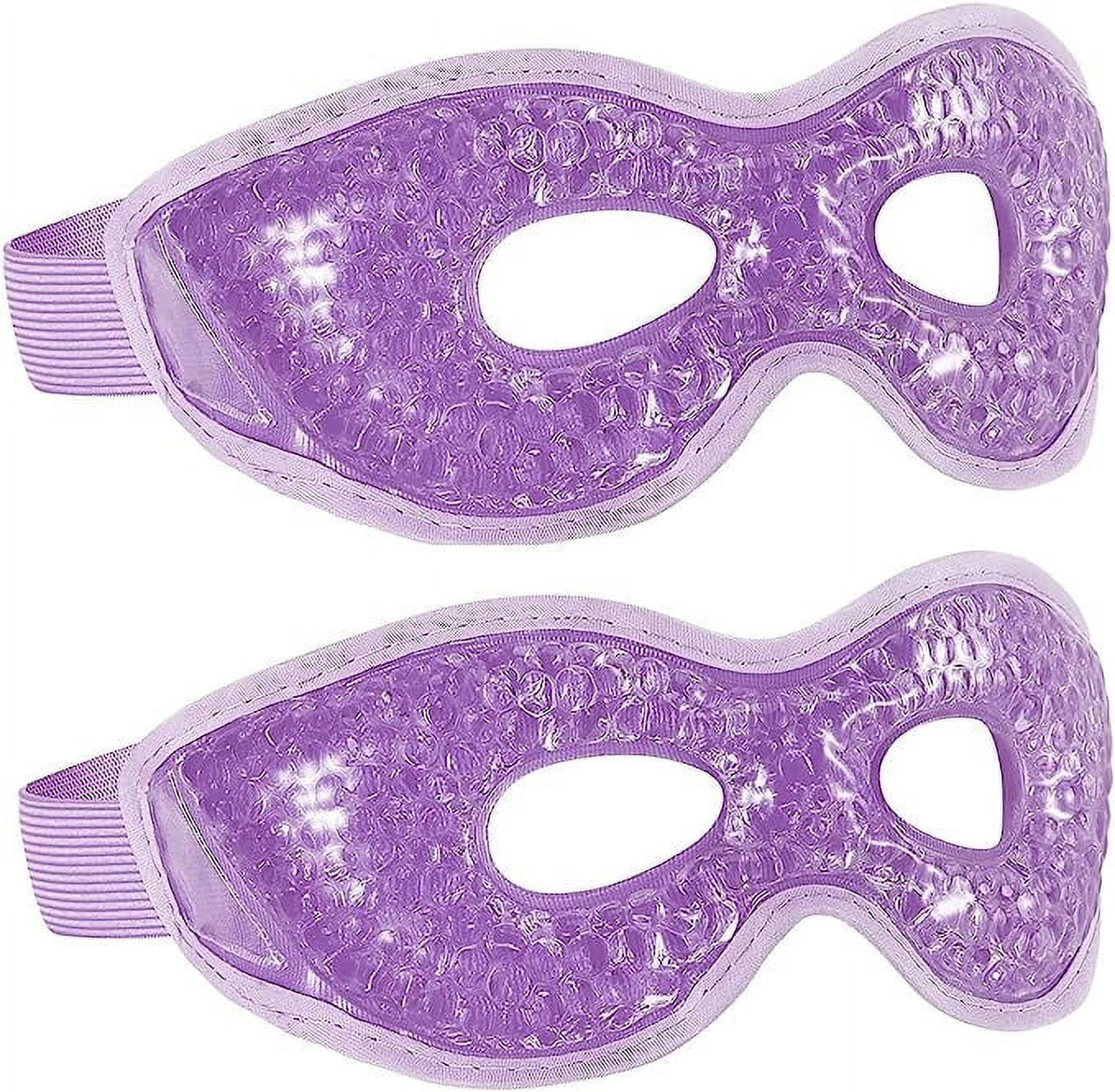 2-Pack Cooling Eye Mask - Reusable Gel Cold Eye Mask with Plush Backing ...
