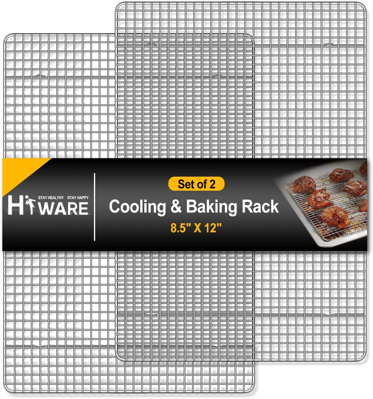 **2-pack cooling racks for baking - 8.5" x 12" - quarter size ...