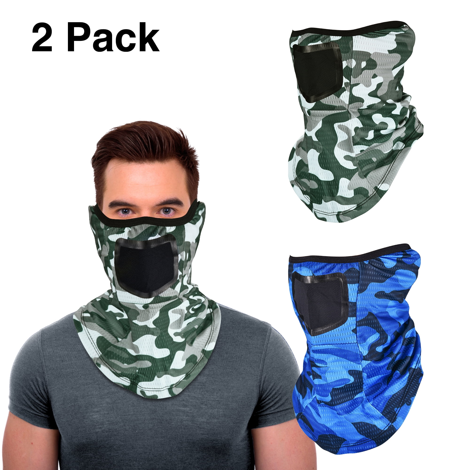 2 Pack Cooling Neck Gaiter Face Mask Men Women Breathable for Running ...