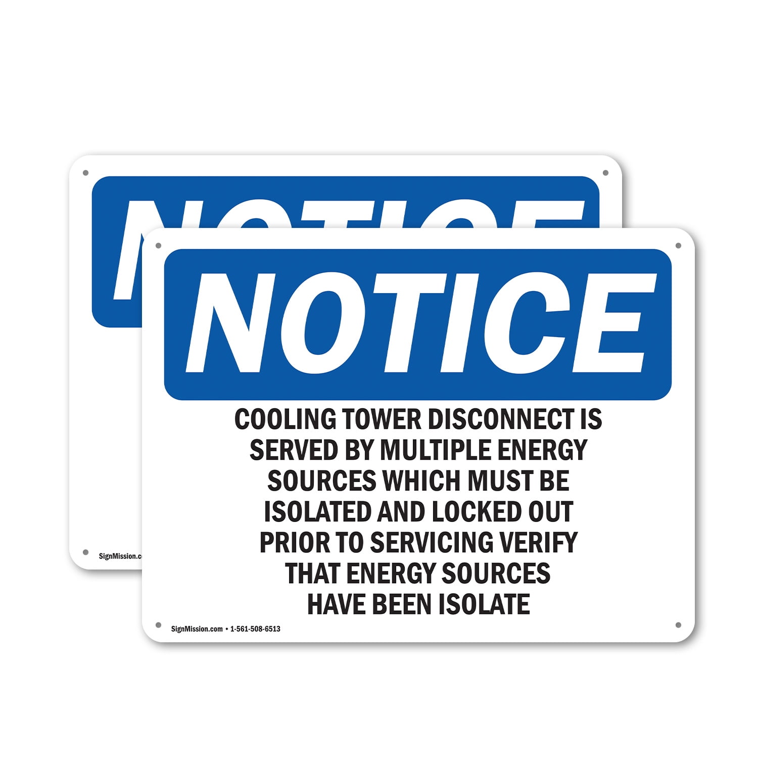 (2 Pack) Cooling Tower Disconnect Is Served By Multiple OSHA Notice ...