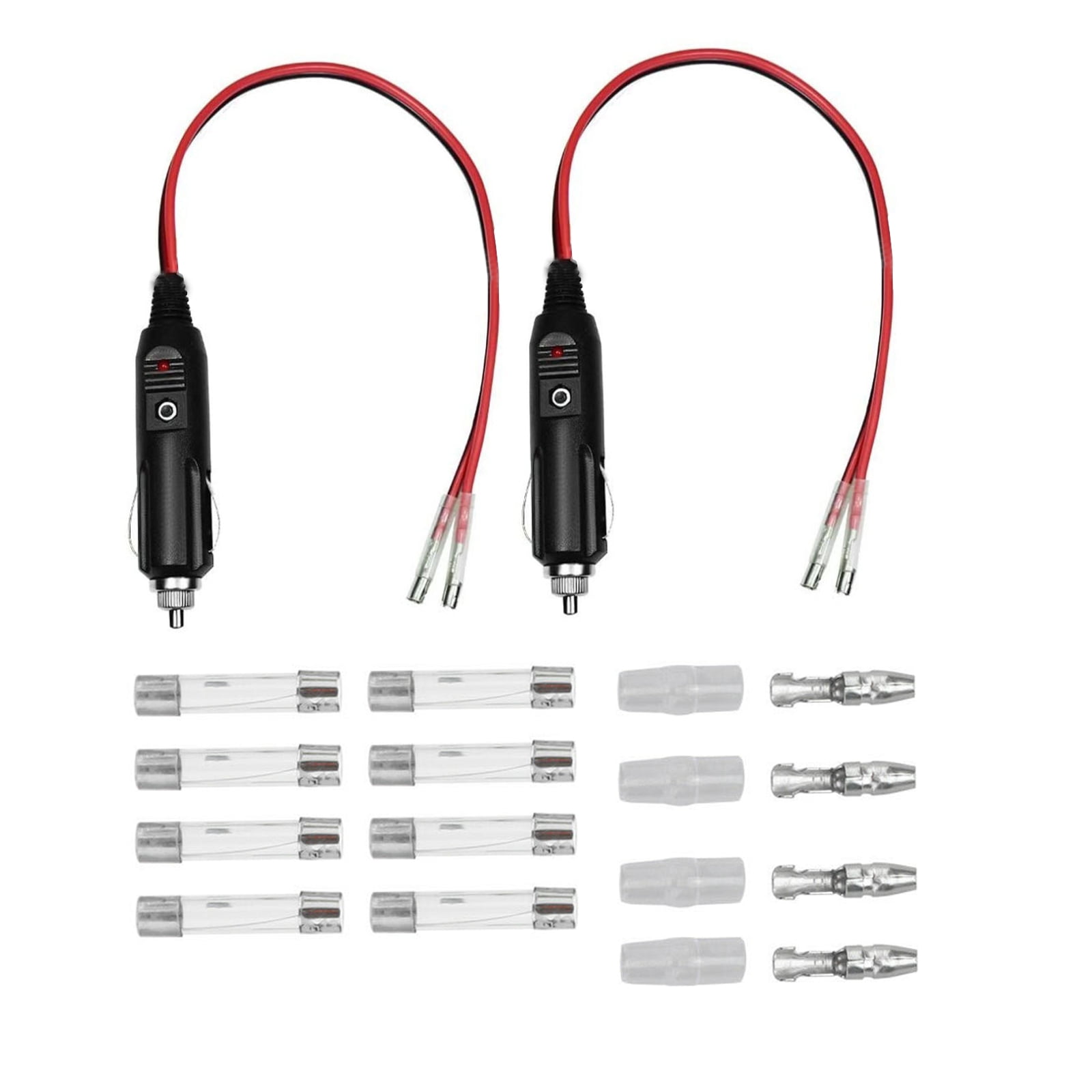 2 Pack Copper 12V Fused LED Light Cigarette Lighter Male Plug ...