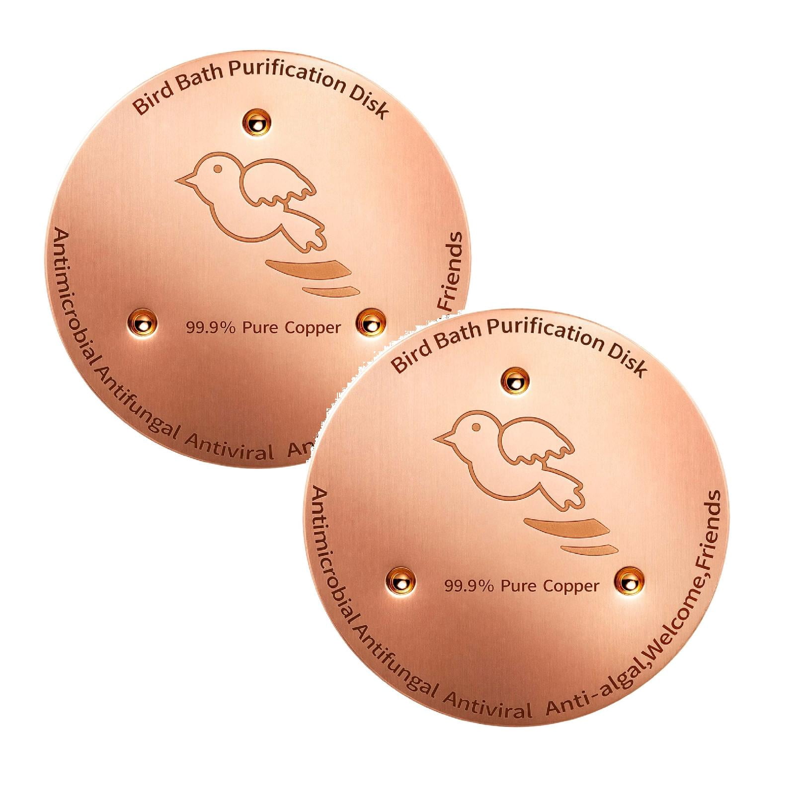 2-Pack Copper Bird Bath Purification Disk 0.6mm Reinforced 99.99% Pure ...