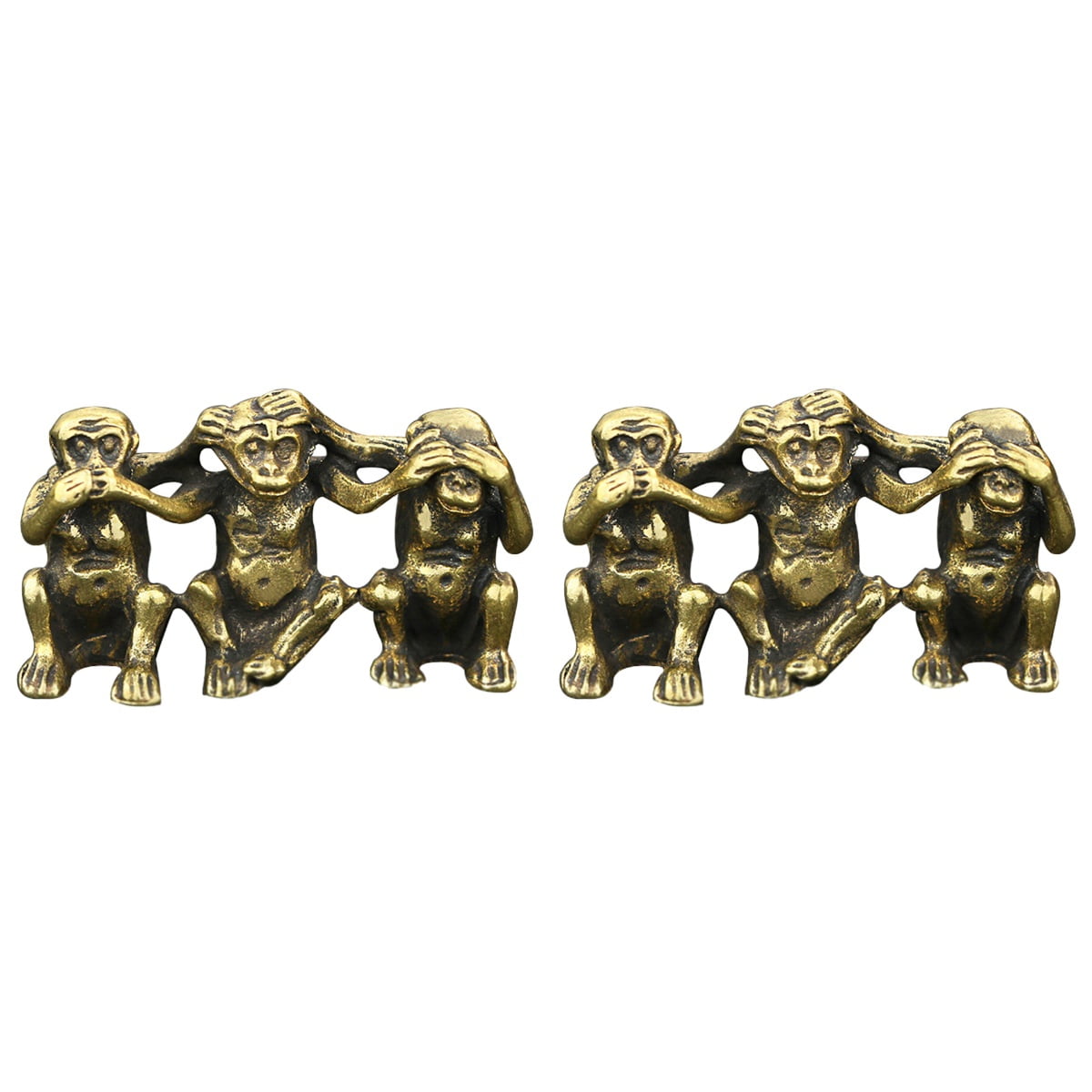 2 Pack Copper Monkey Ornament Crafts Ornament Brass Monkey Decoration ...