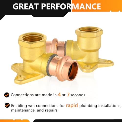 2-Pack Copper Press Fitting, 1/2" PRESS X 1/2" Female NPT Drop Ear ...