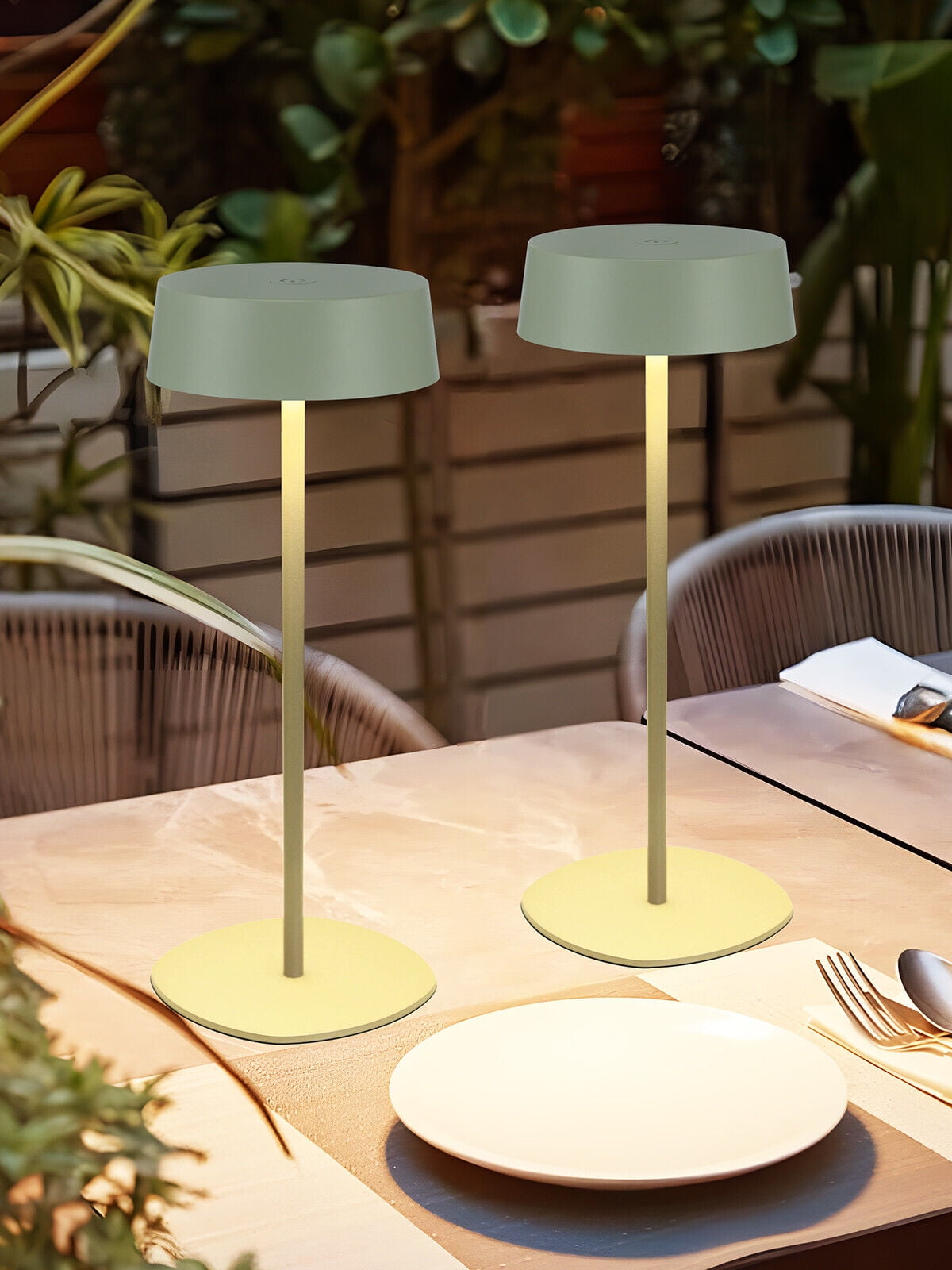 2 Pack Cordless LED Table Lamp, Aluminum Portable Rechargeable Desk ...