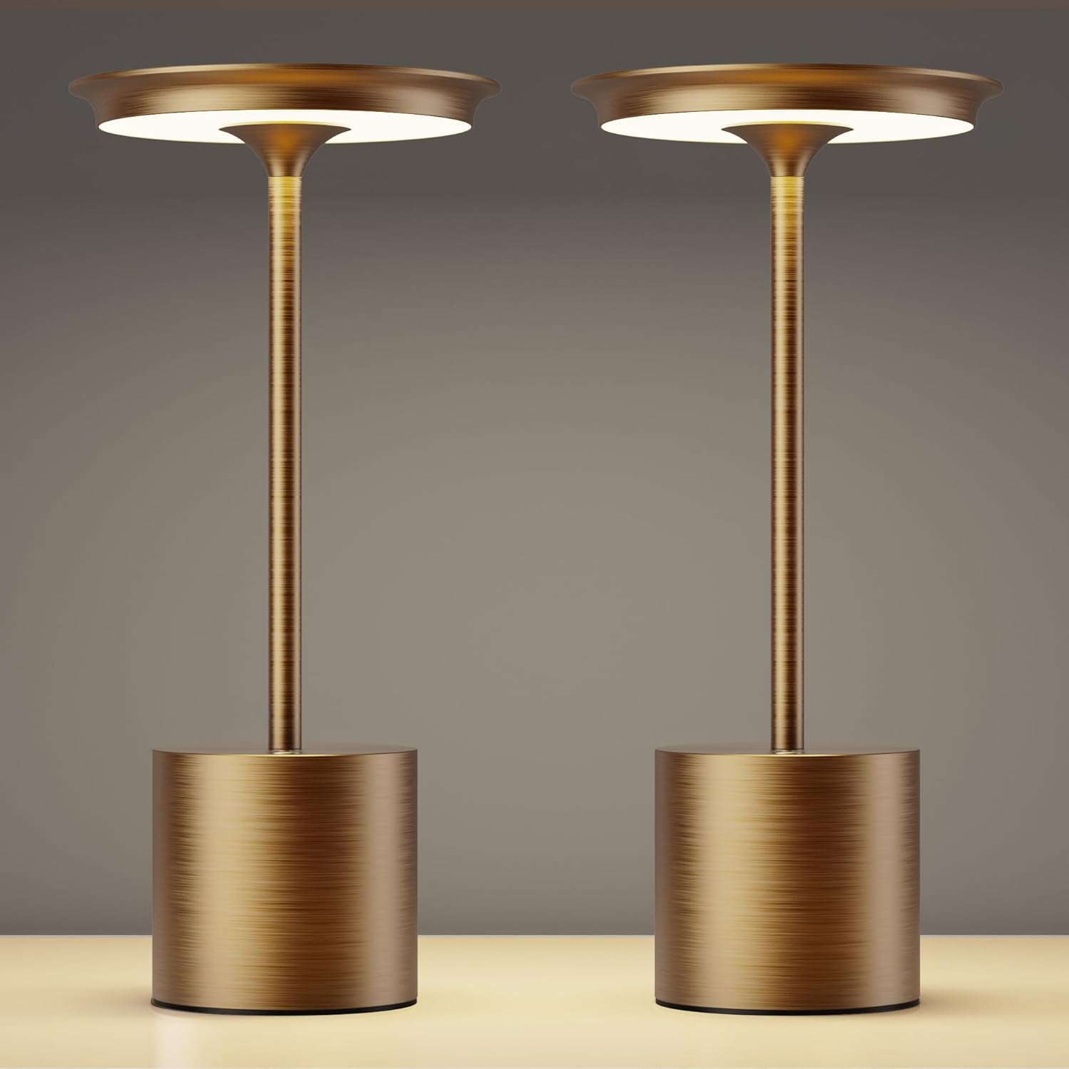 2 Pack Cordless LED Table Lamp, Rechargeable Battery Desk Lamps, 3 ...