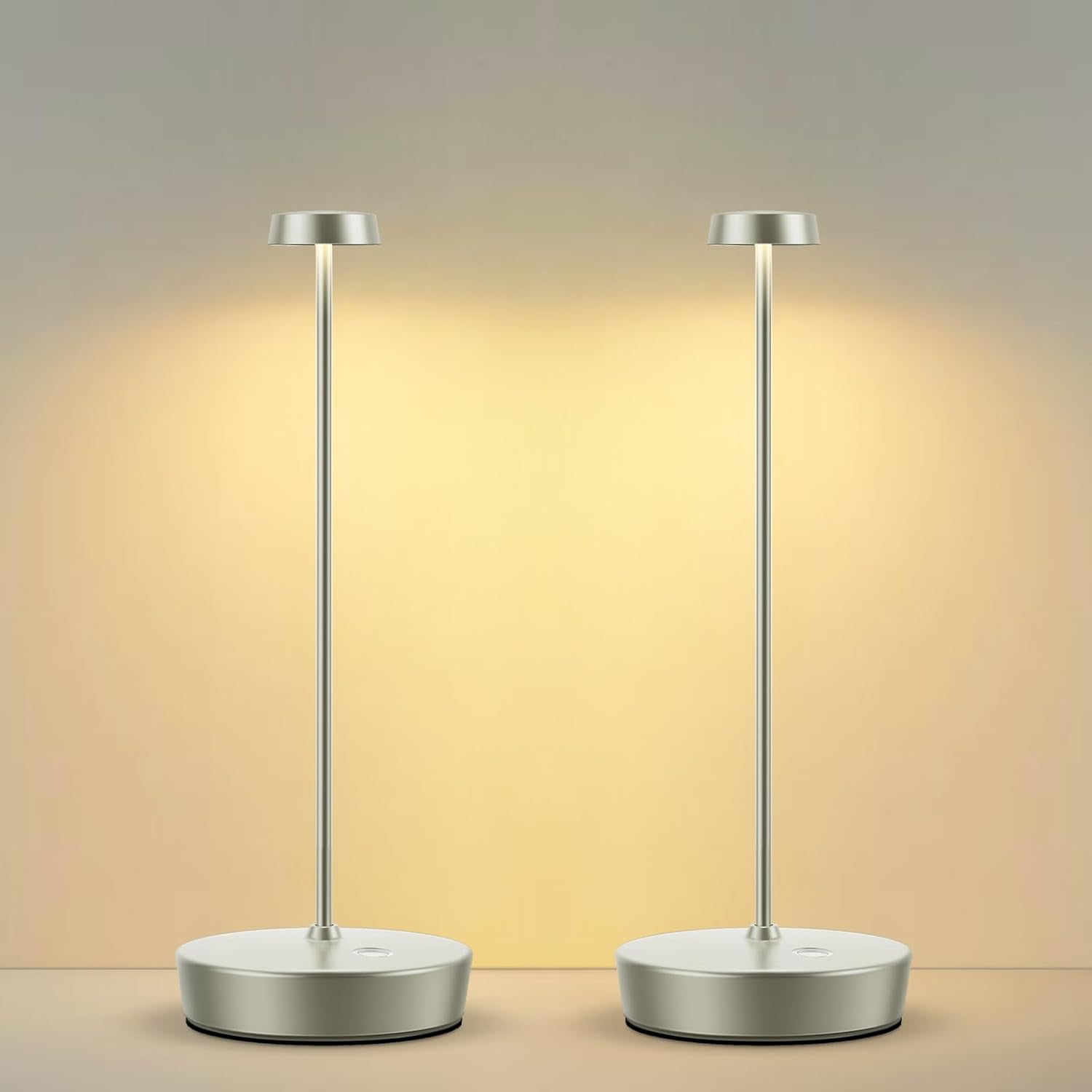 2 Pack Cordless LED Table Lamp, Rechargeable Battery Desk Lamps, 3 ...