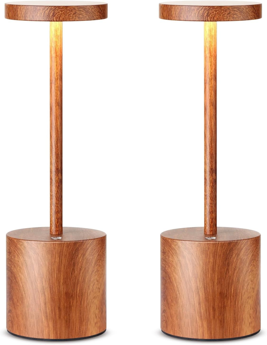 2 Pack Cordless Table Lamp Rechargeable 5000mAh Battery Operated ...