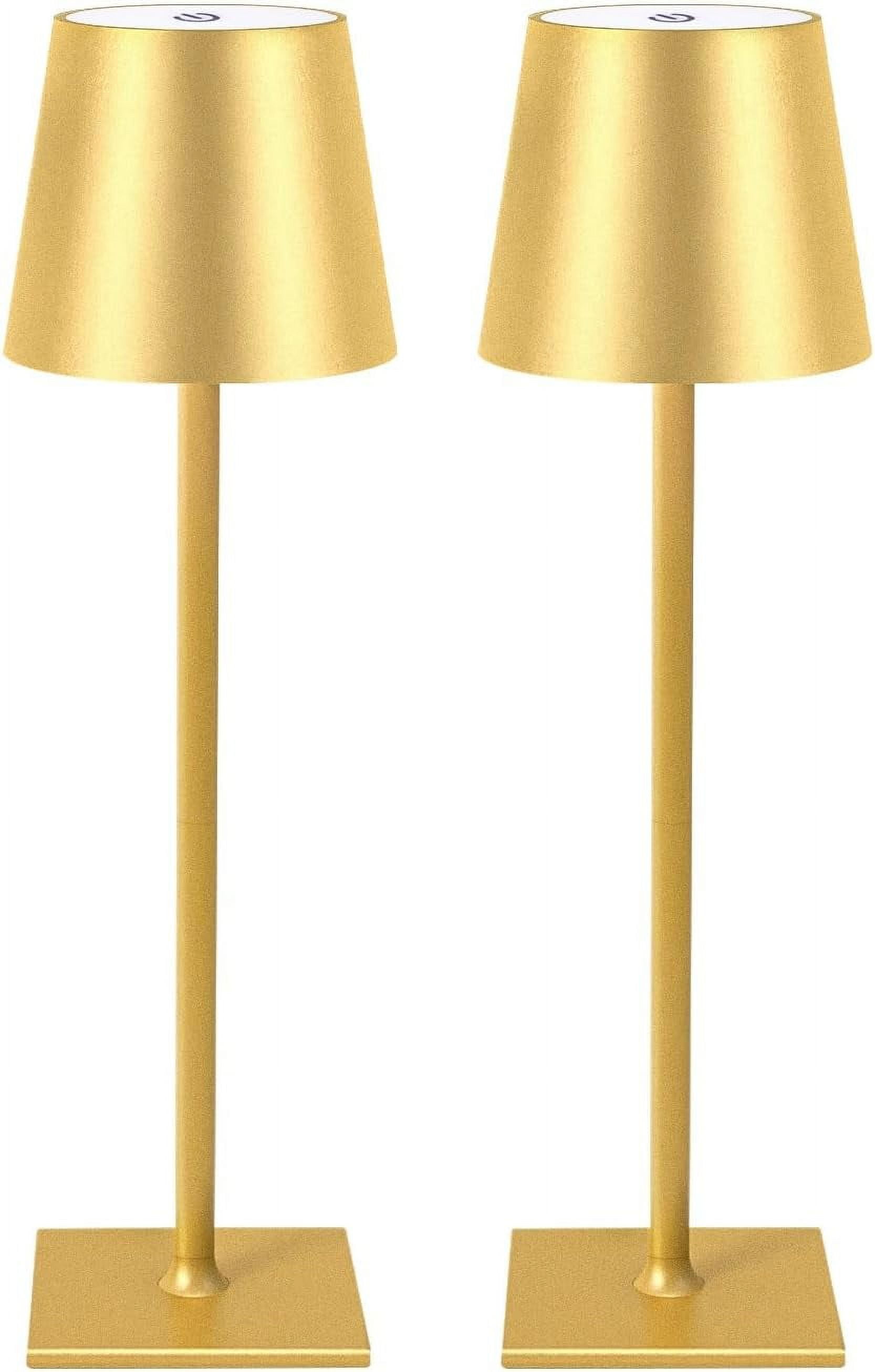 2 Pack Cordless Table Lamps, 3 Colors Stepless Dimming, 5000mAh ...