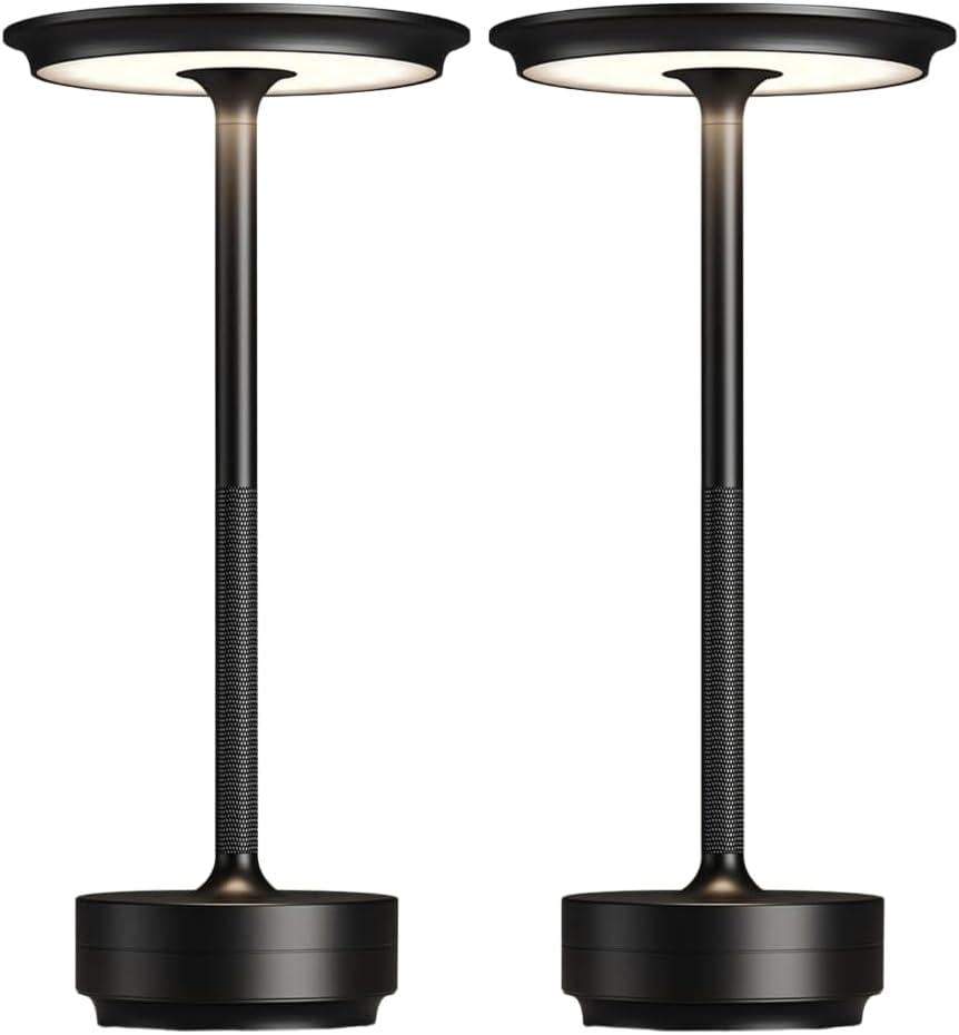 2 Pack Cordless Table Lamps, 5000mAh Rechargeable Table Lamp, 3 Color ...