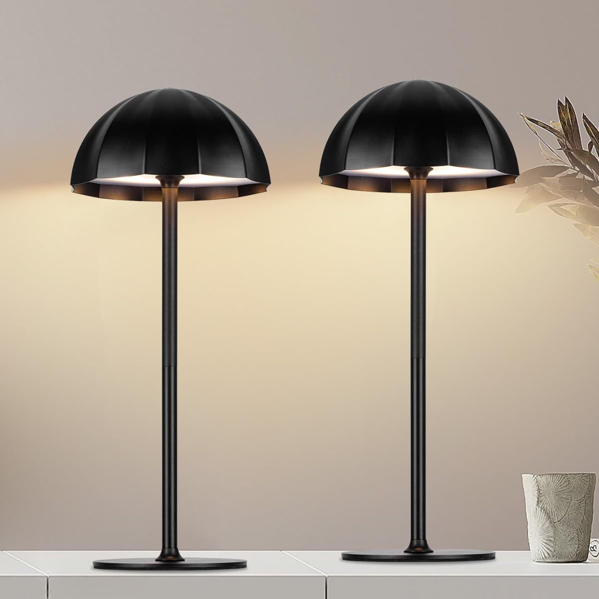 2 Pack Cordless Table Lamps Rechargeable, 4000mAh Wireless Table Lamps ...