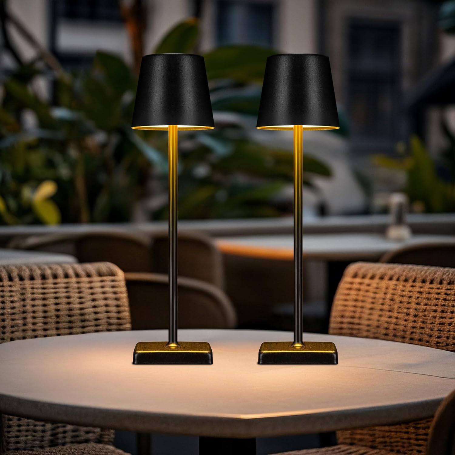 2 Pack Cordless Table Lamps,Rechargeable Outdoor Solar LED Lamp,Portable USB Desk Lamp ...