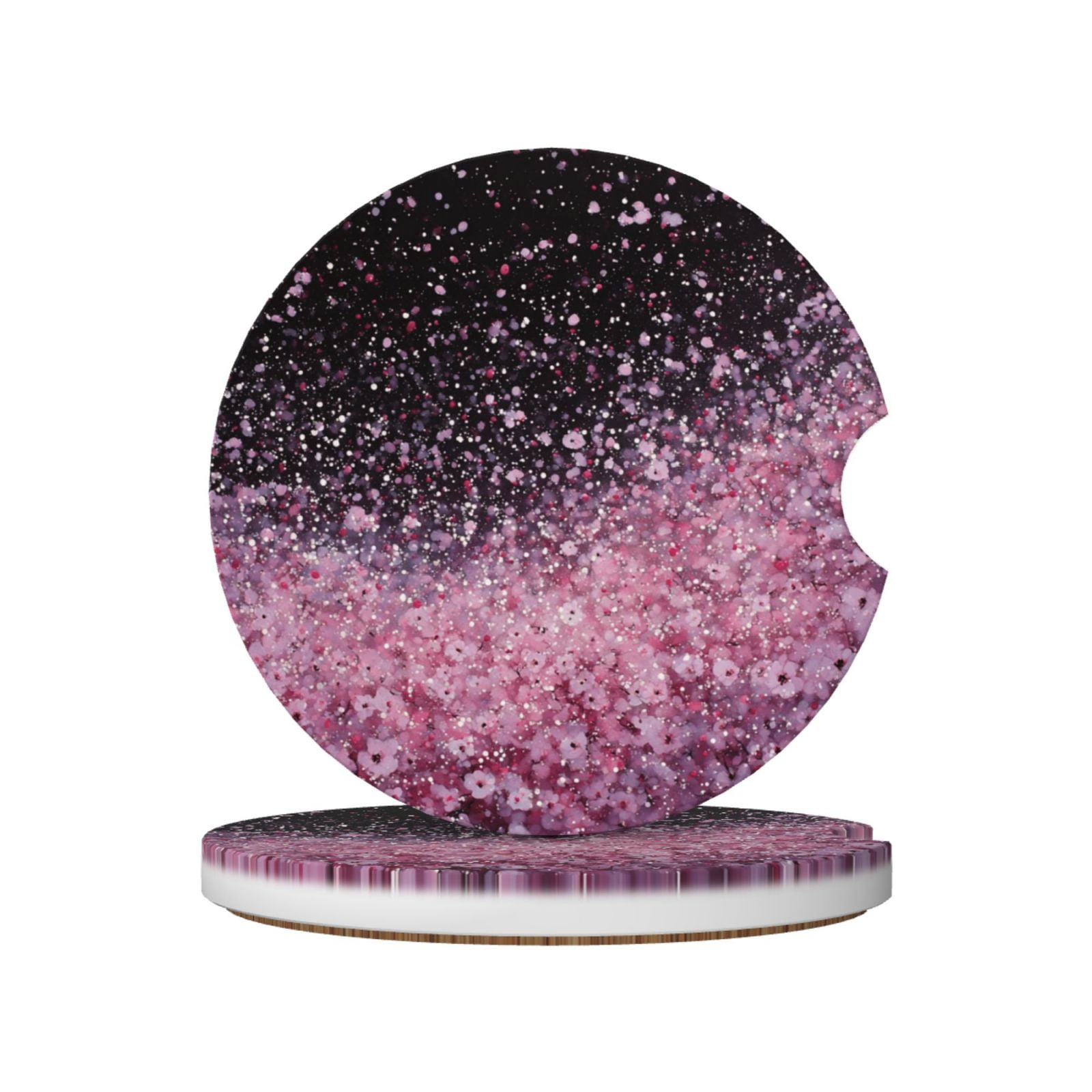 2-Pack Cork-Backed Ceramic Car Cup Coasters - Absorbent, Non-Slip Cup Holder Mats for Vehicles ...