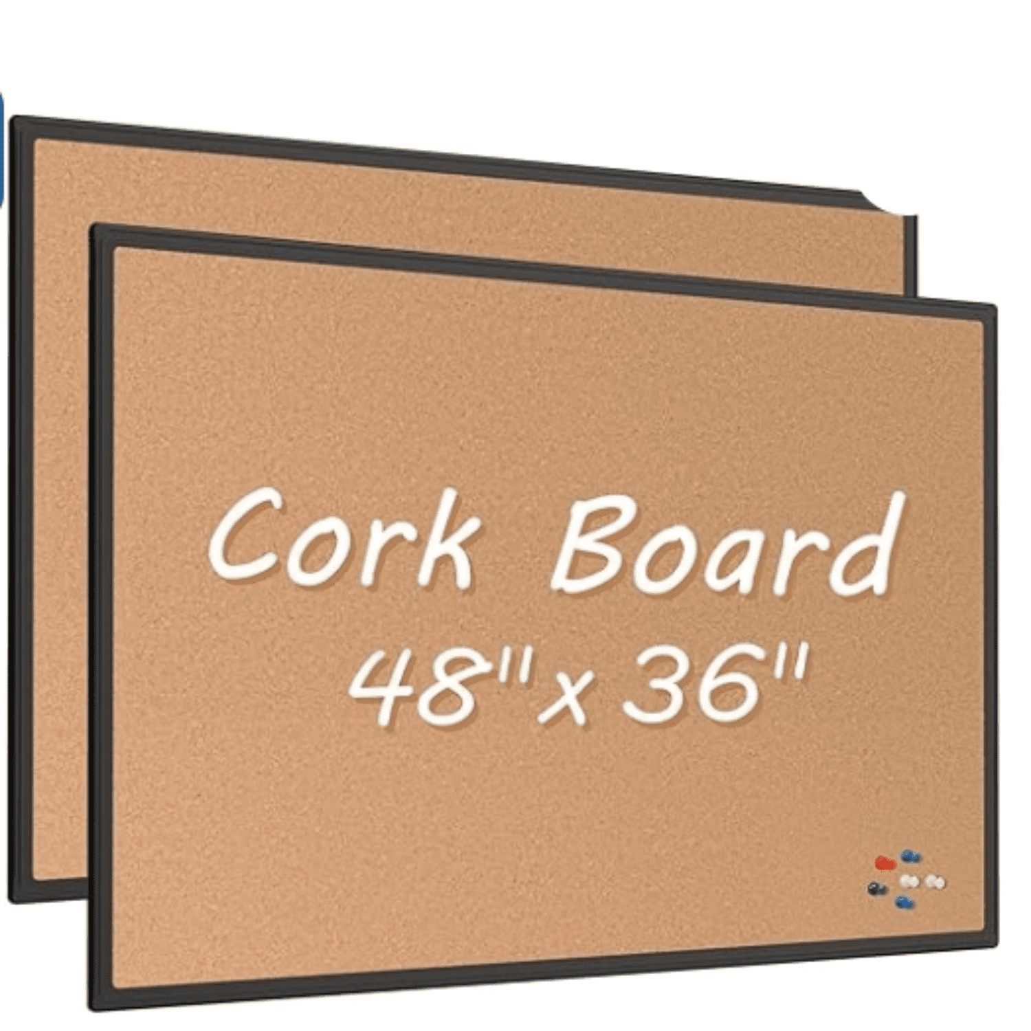 2-Pack Cork Board Bulletin Board 48 x 36, Black Aluminium Framed 4x3 ...
