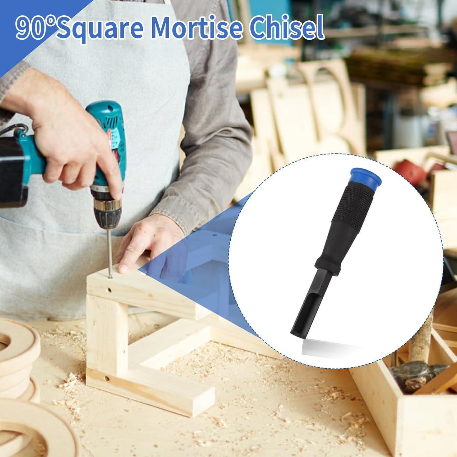 2-Pack Corner Chisel Set 8mm & 12mm – Square Mortise Chisel for 90 ...