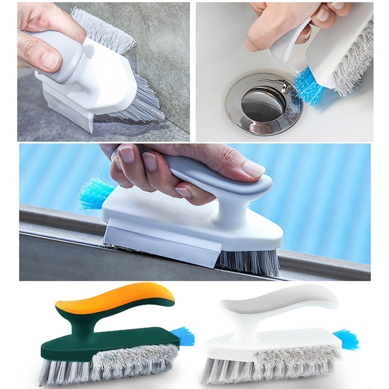2-Pack Corner Cleaning Brush with Handle, V-Shape Gap & Crevice ...