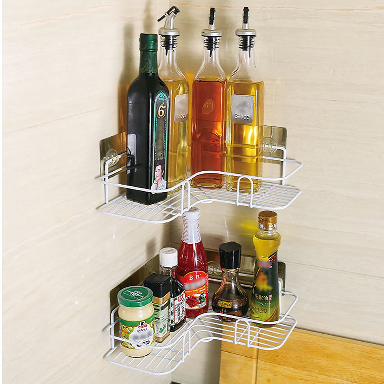 2 Pack Corner Shower Caddy, Adhesive Shower Organizers, Rustproof ...