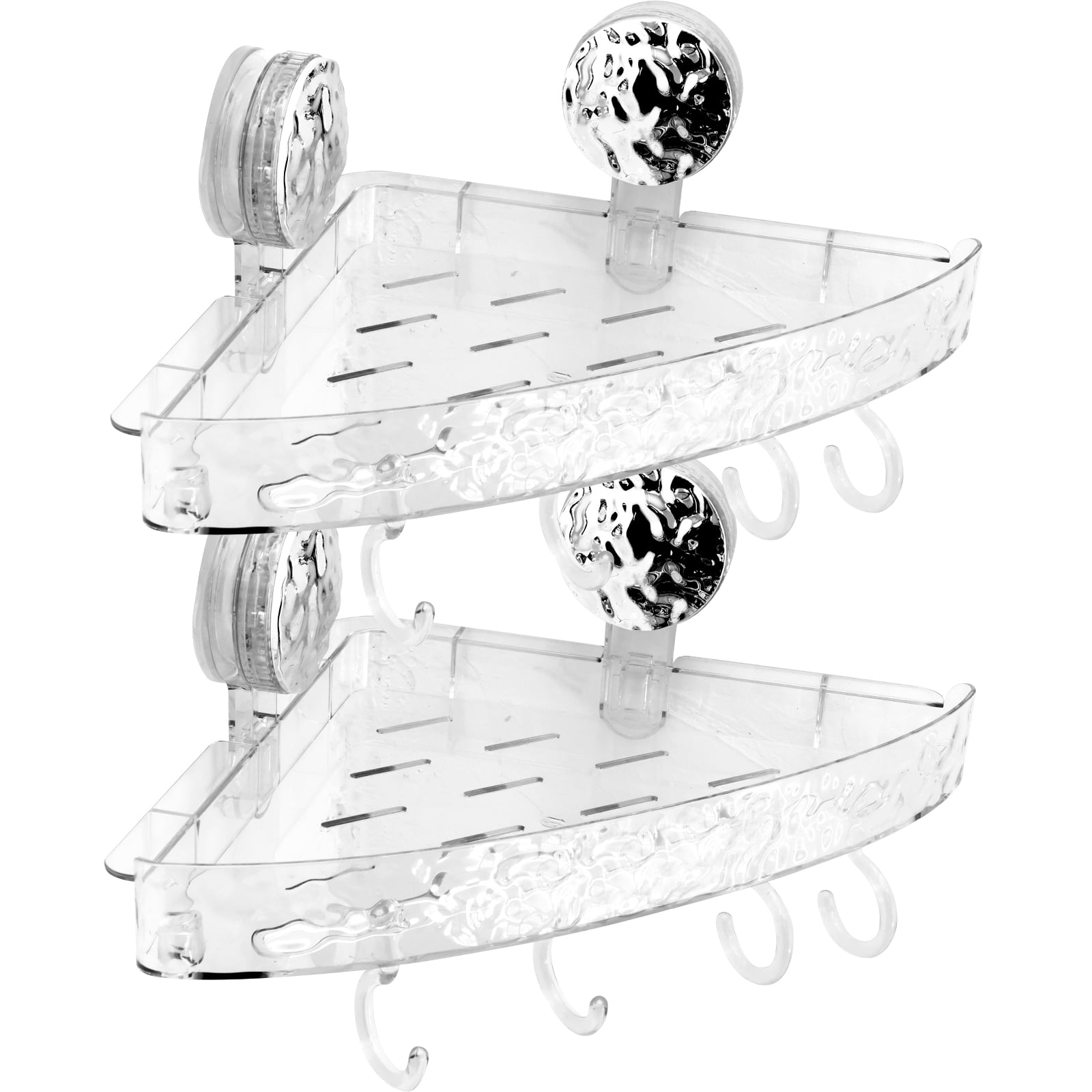 2 Pack Corner Shower Caddy Suction Cup Shower Organizer,No-Drilling ...