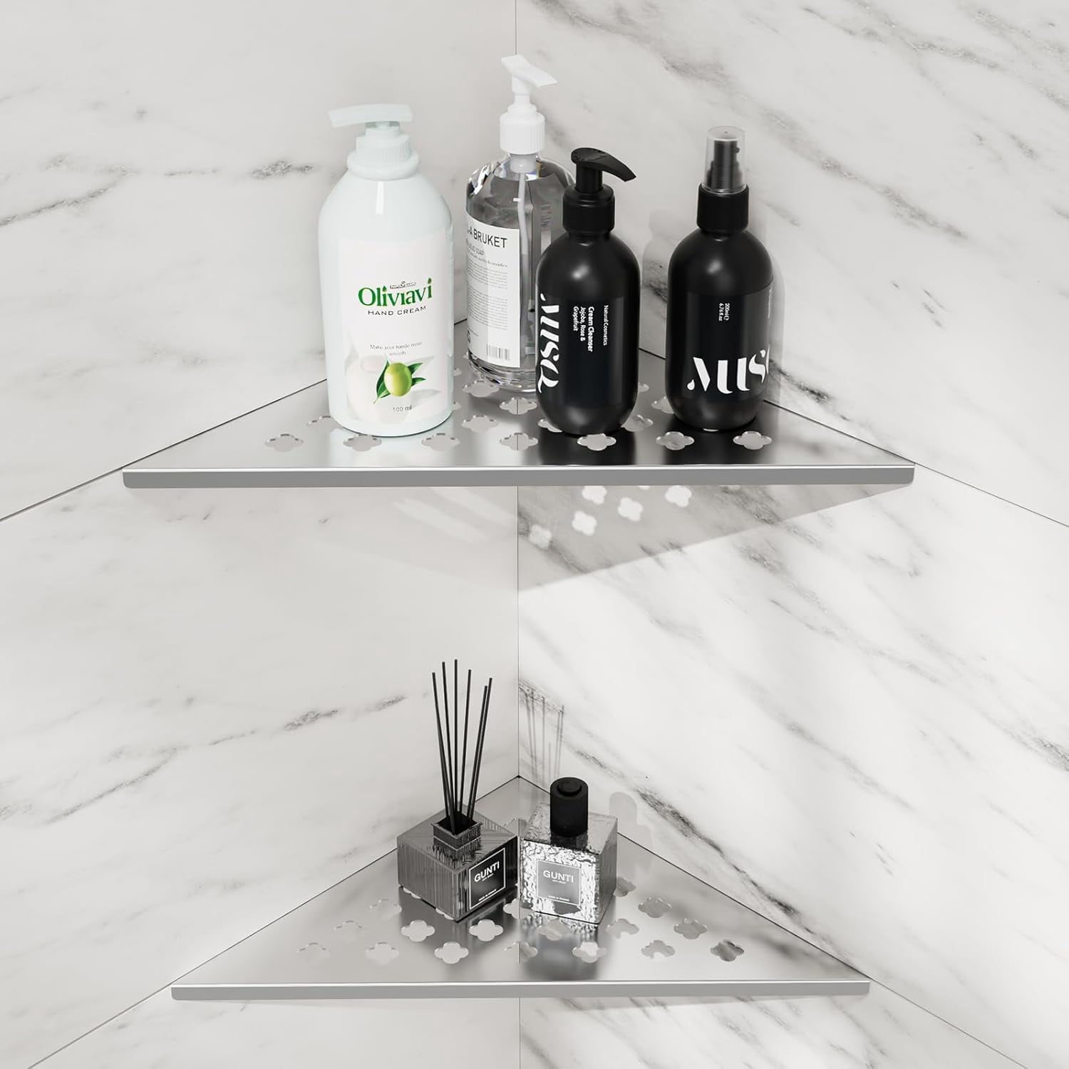 2 Pack Corner Shower Shelf 10" Slot Design Bathroom Shelves for Tiled ...