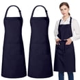 2 Pack Cotton Aprons With 2 Pockets Cooking Chef Kitchen Adjustable Bib ...