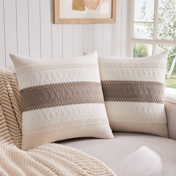2 Pack Cotton Boho Lumbar Pillow Covers 12x20 Inch Soft Farmhouse ...