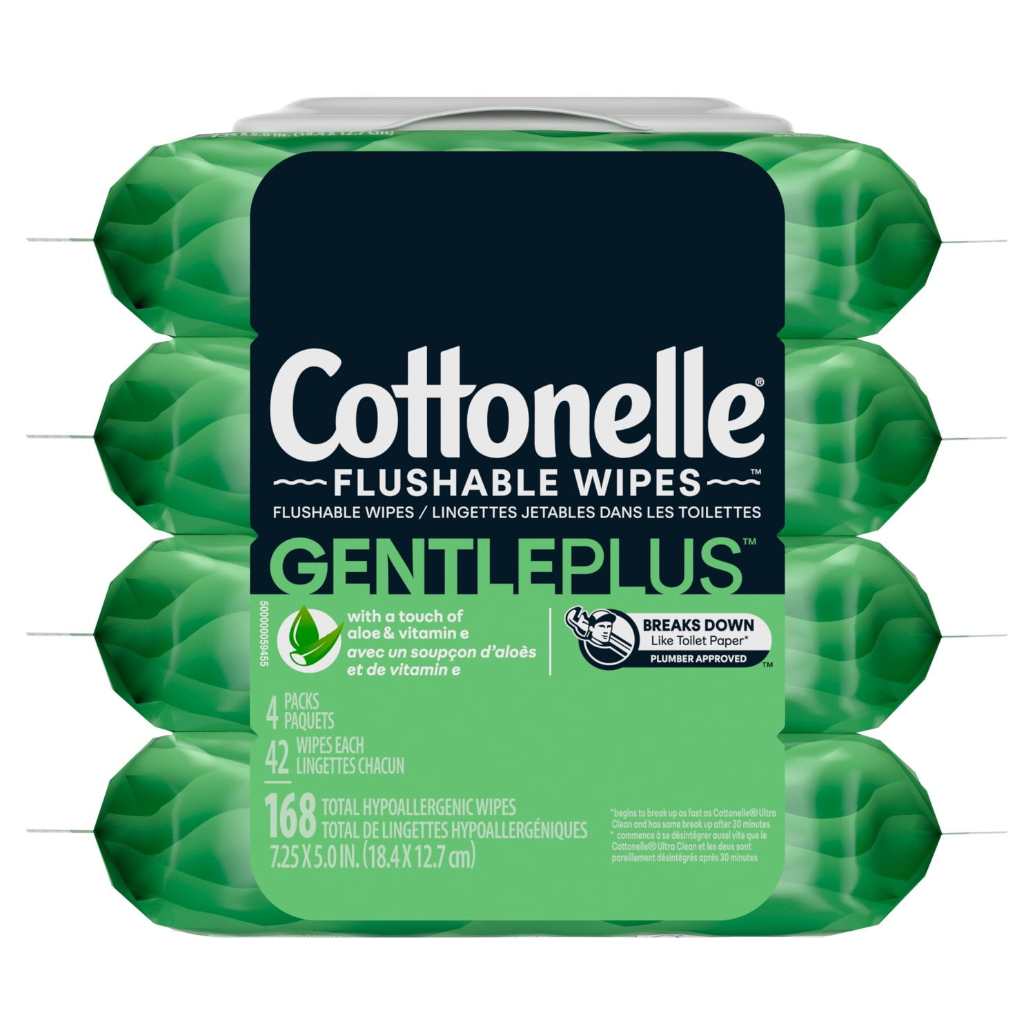 2 Pack - Cottonelle Flushable Wipes Gentle Plus With Aloe And Vitamin E ...