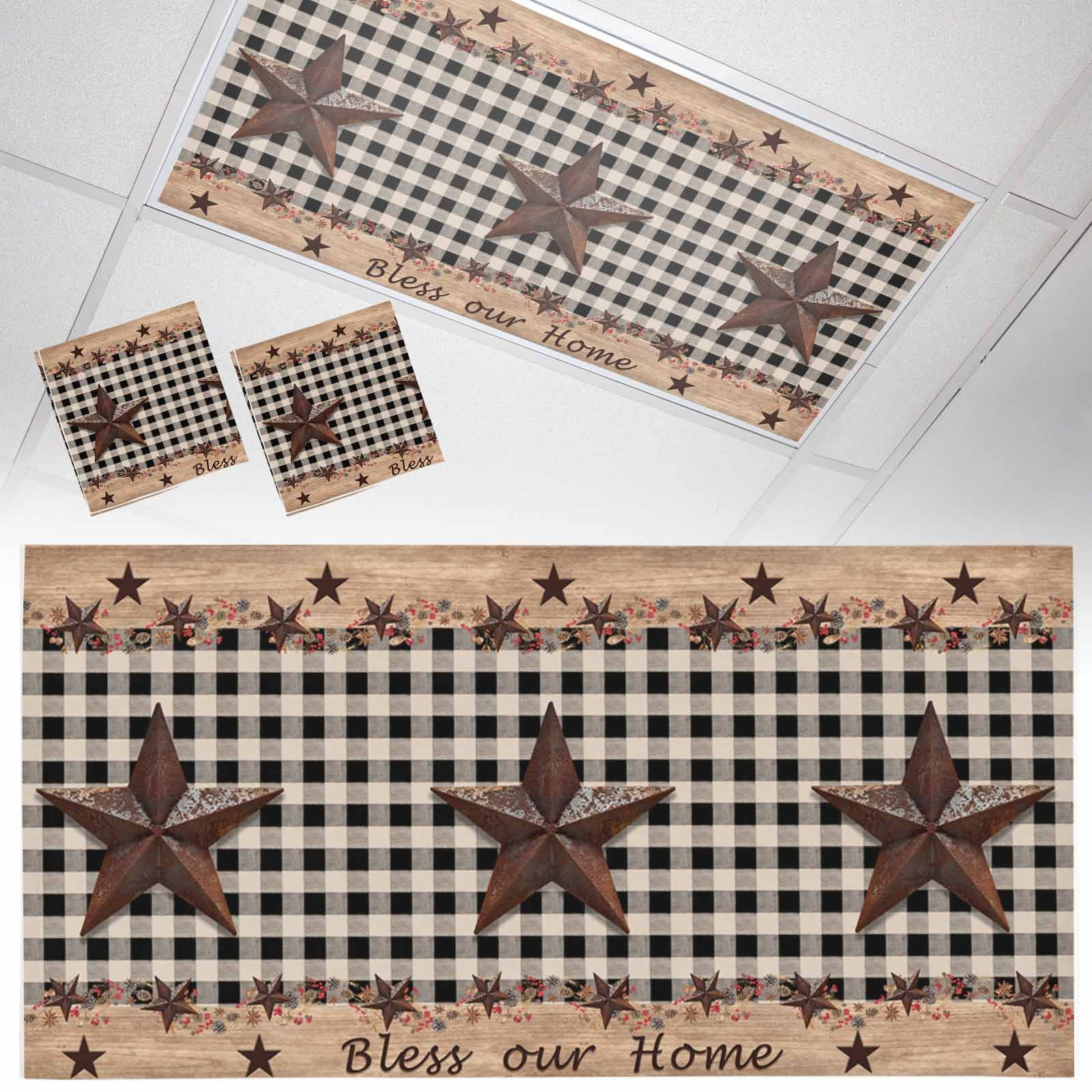2 Pack Country Star Fluorescent Light Covers for Ceiling Lights ...