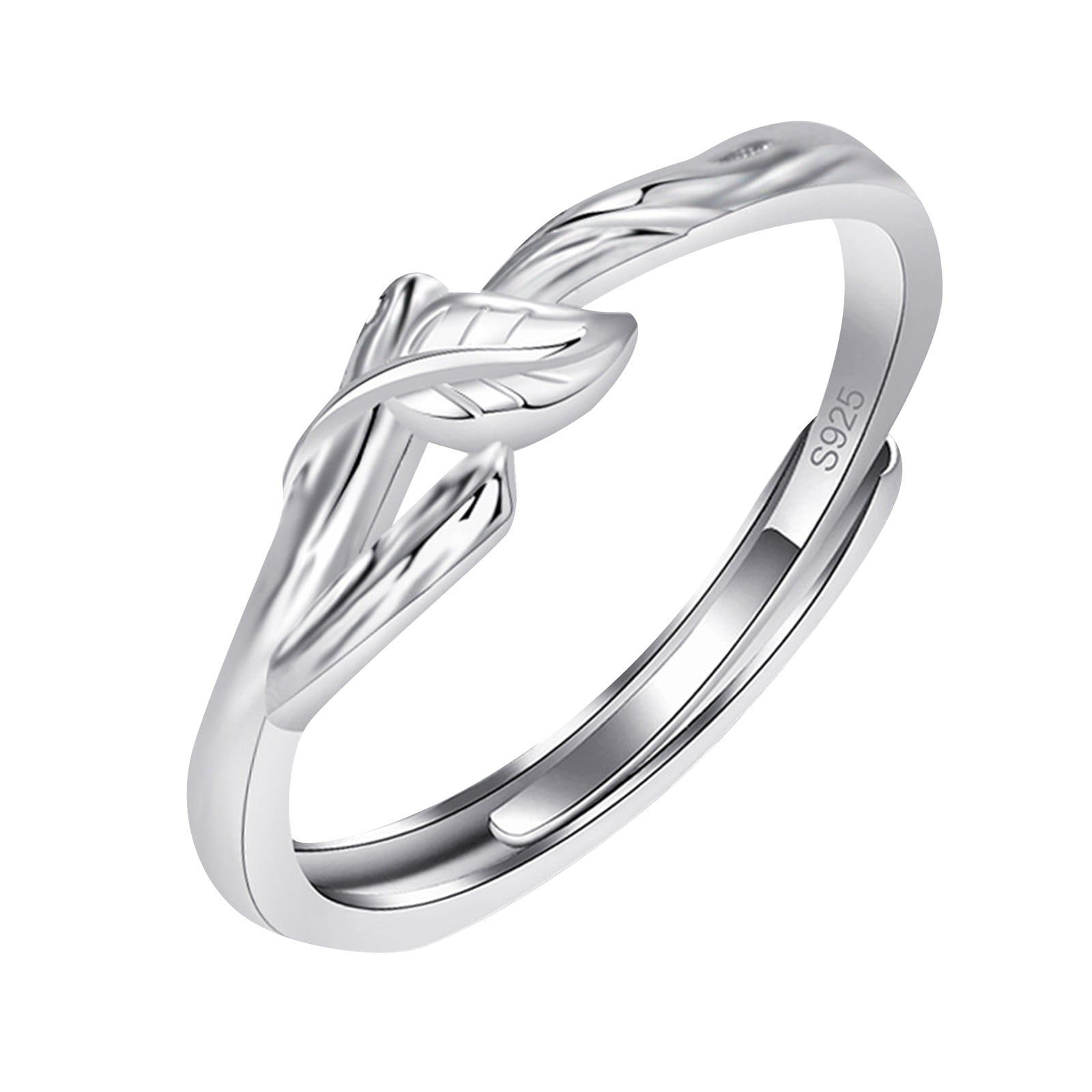 (2-Pack) Couple Matching Ring Male Mens Ring Set Tree Leaves Open Ring ...