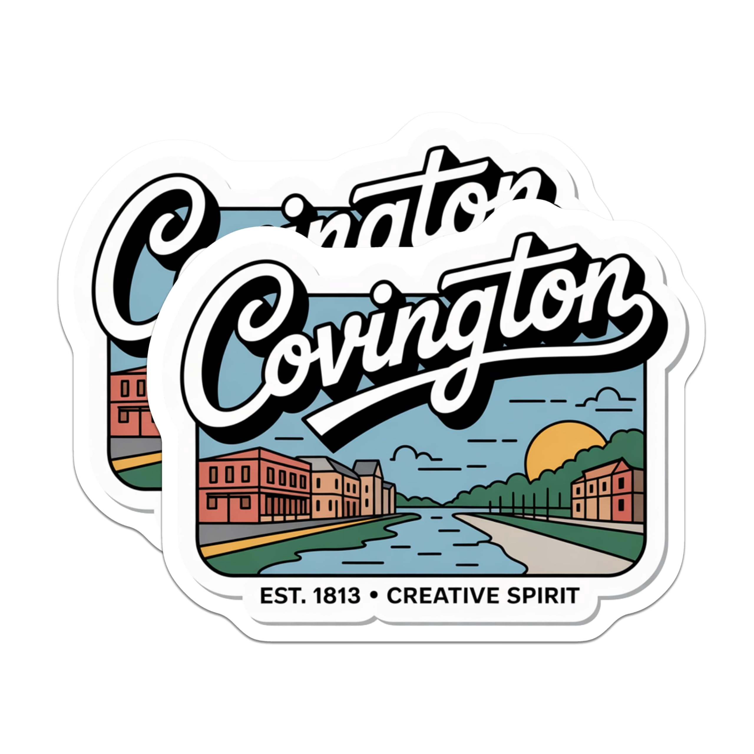 (2 Pack) Covington Stickers - Kentucky City - River City Stickers - 5 ...