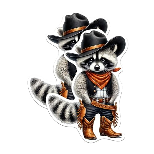 (2 Pack) Cowboy Raccoon Magnets - Wild West Raccoon Magnets - Quirky ...