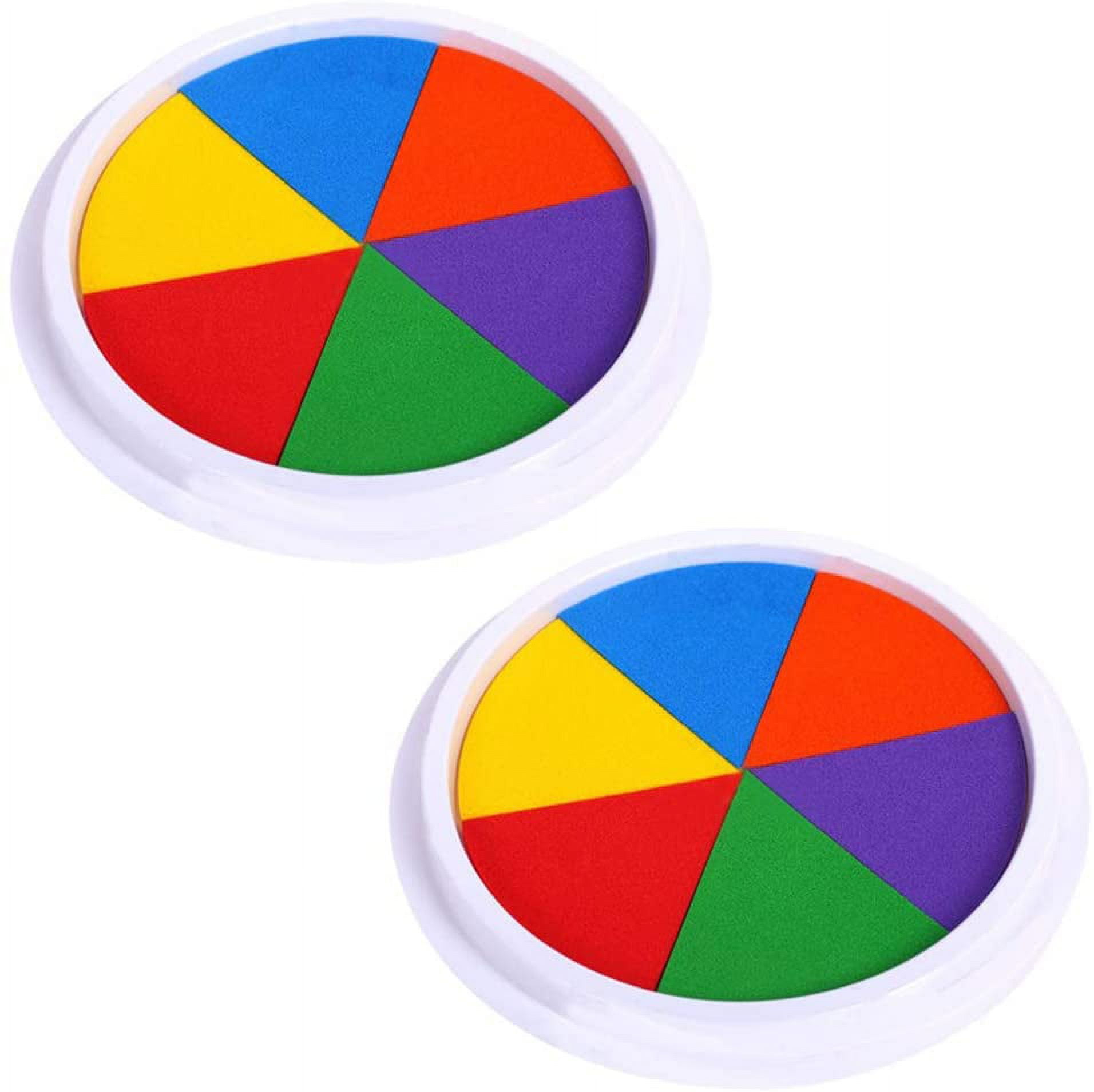 2 Pack Craft Ink Pads Stamps Partner 6 Vivid DIY Colors in Round Box ...