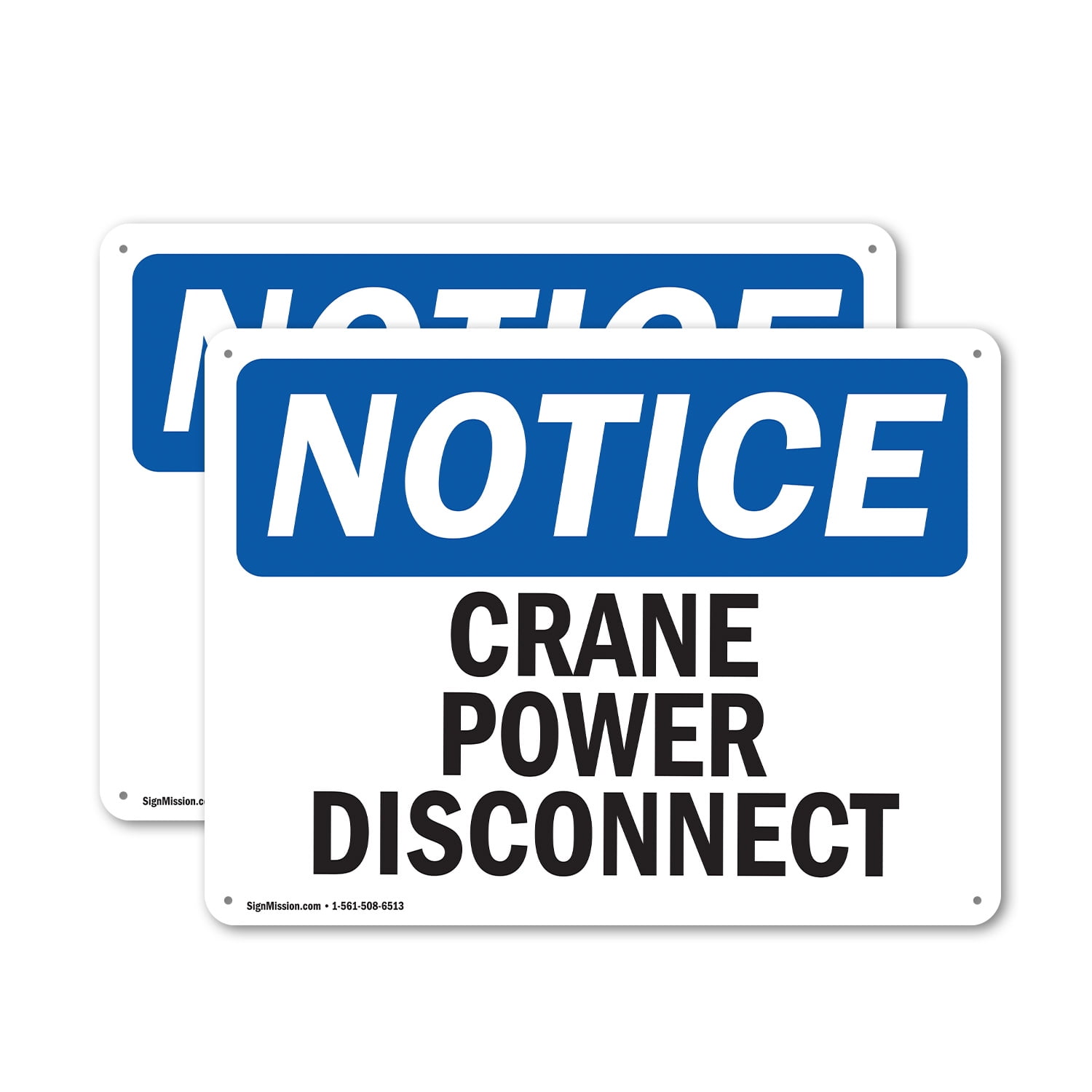 (2 Pack) Crane Power Disconnect OSHA Notice Sign 24 Inch X 18 Inch ...