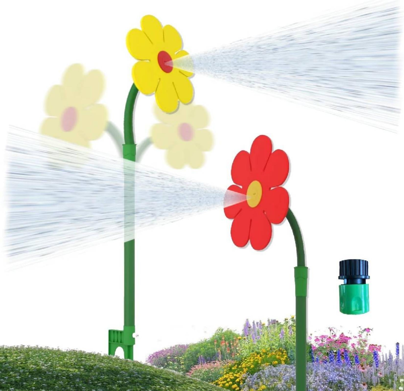 2 Pack Crazy Daisy Water Sprinkler, 360° Rotating Flower Water Spray ...