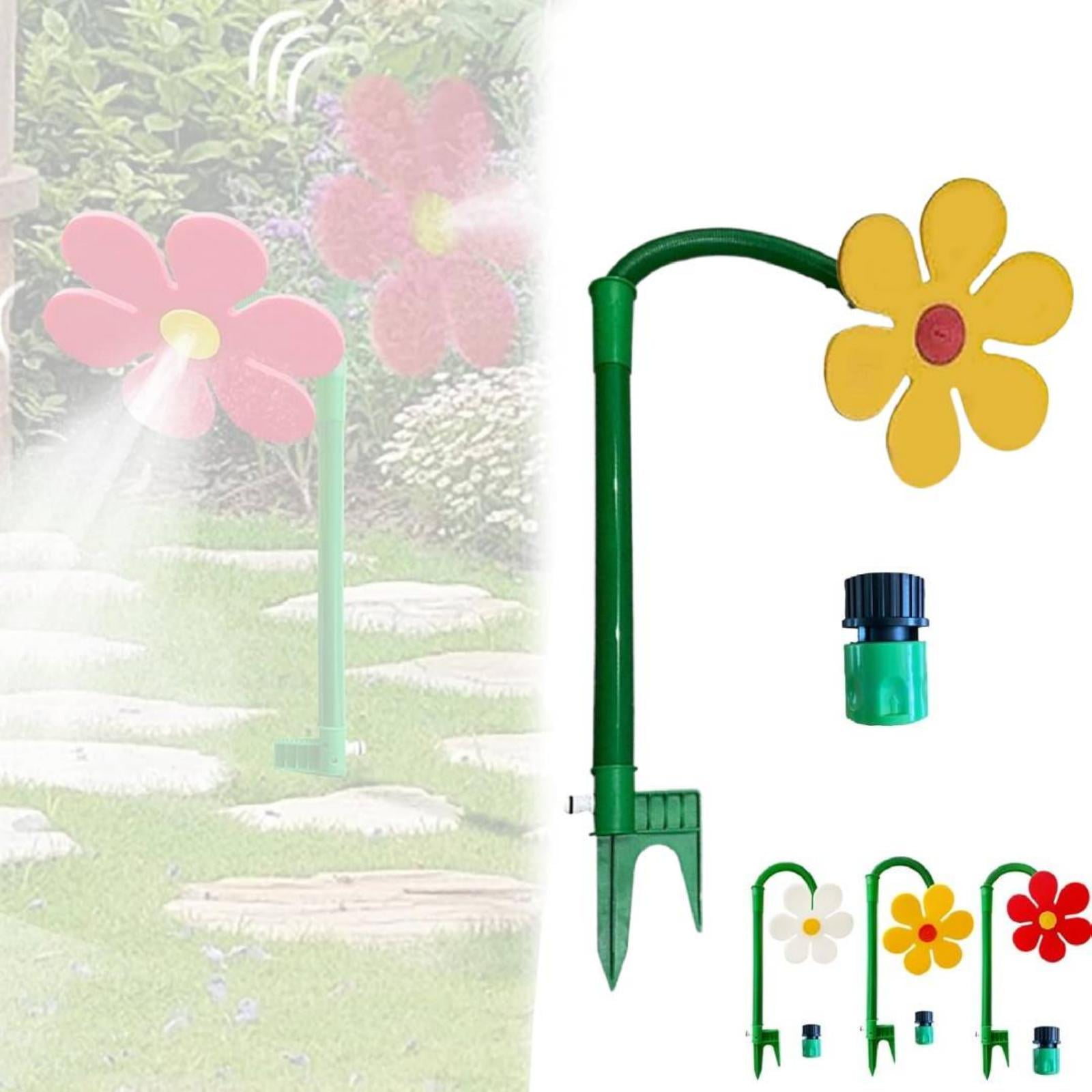 2 Pack Crazy Dancing Daisy Sprinkler with Stake - 360° Rotating Flower ...