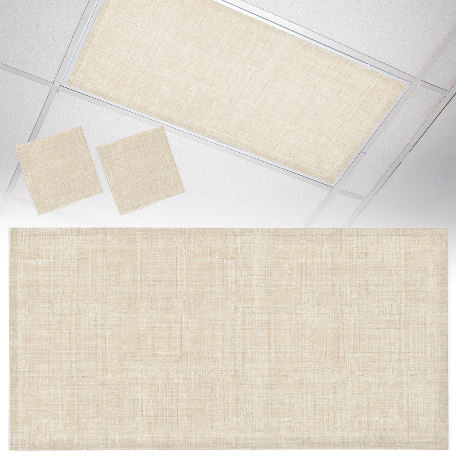2 Pack Cream Fluorescent Light Covers for Ceiling Lights Abstract ...