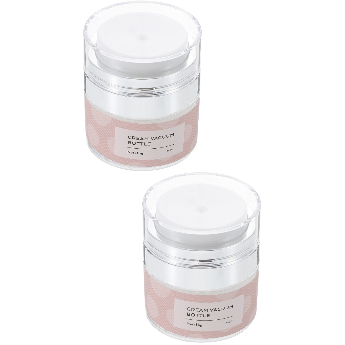2 Pack Cream Jar Vacuum Bottle Pump Empty Bottles Airless Travel Pink ...