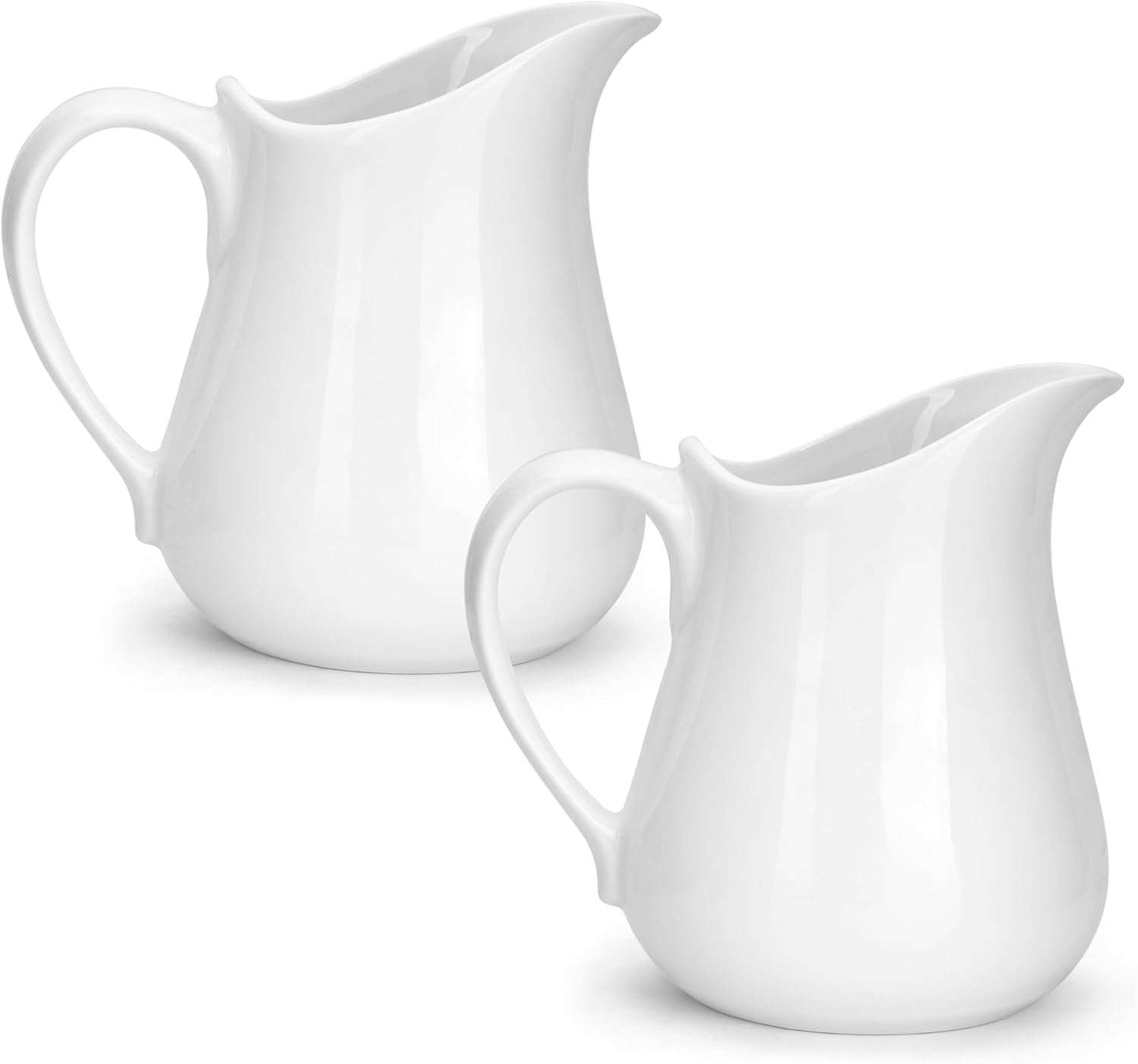 2 Pack Cream Pitcher 17 OZ Ceramic Cream Pitcher with Handle, White ...