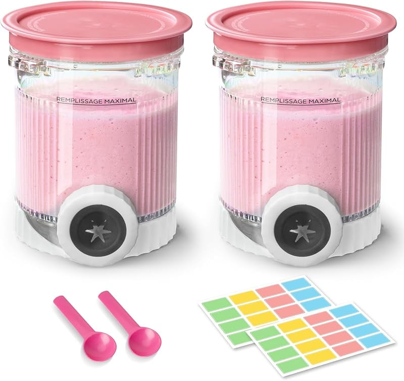 2 Pack Creami Swirl Pints & Lids for Ninja, Compatible with NC700 ...