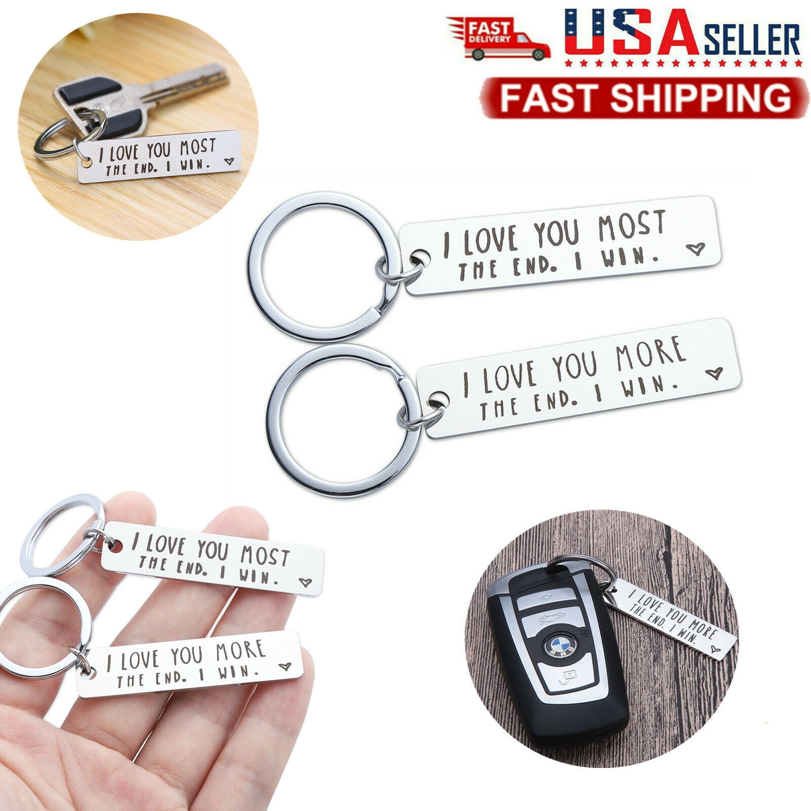 Personalised Couple Keyrings Marriage Proposal Engraved Key Chain For ...