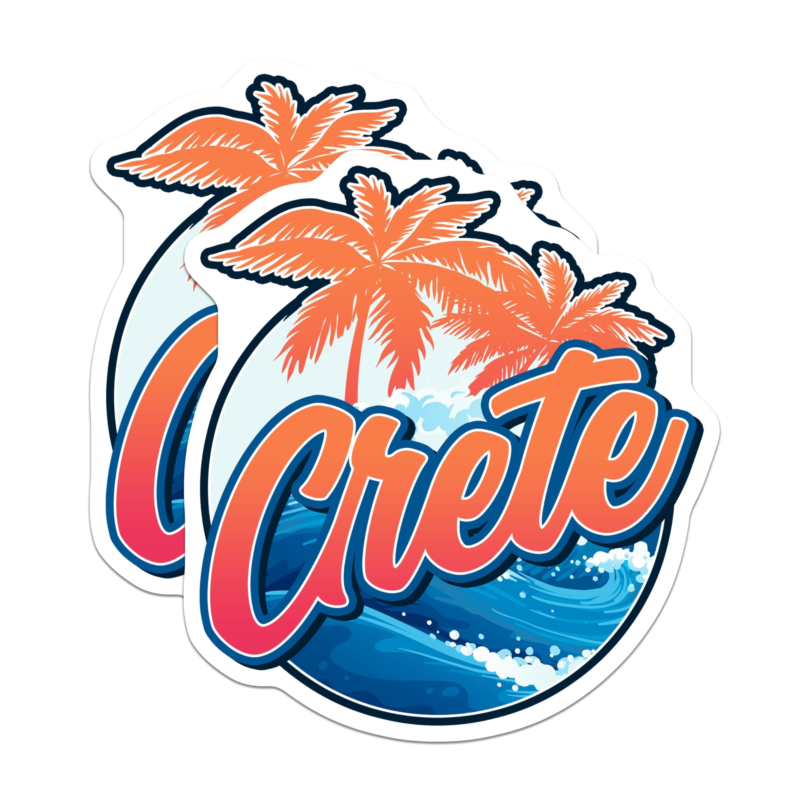 (2 Pack) Crete Magnets - Greece Island Decor - Tropical Palm Tree ...