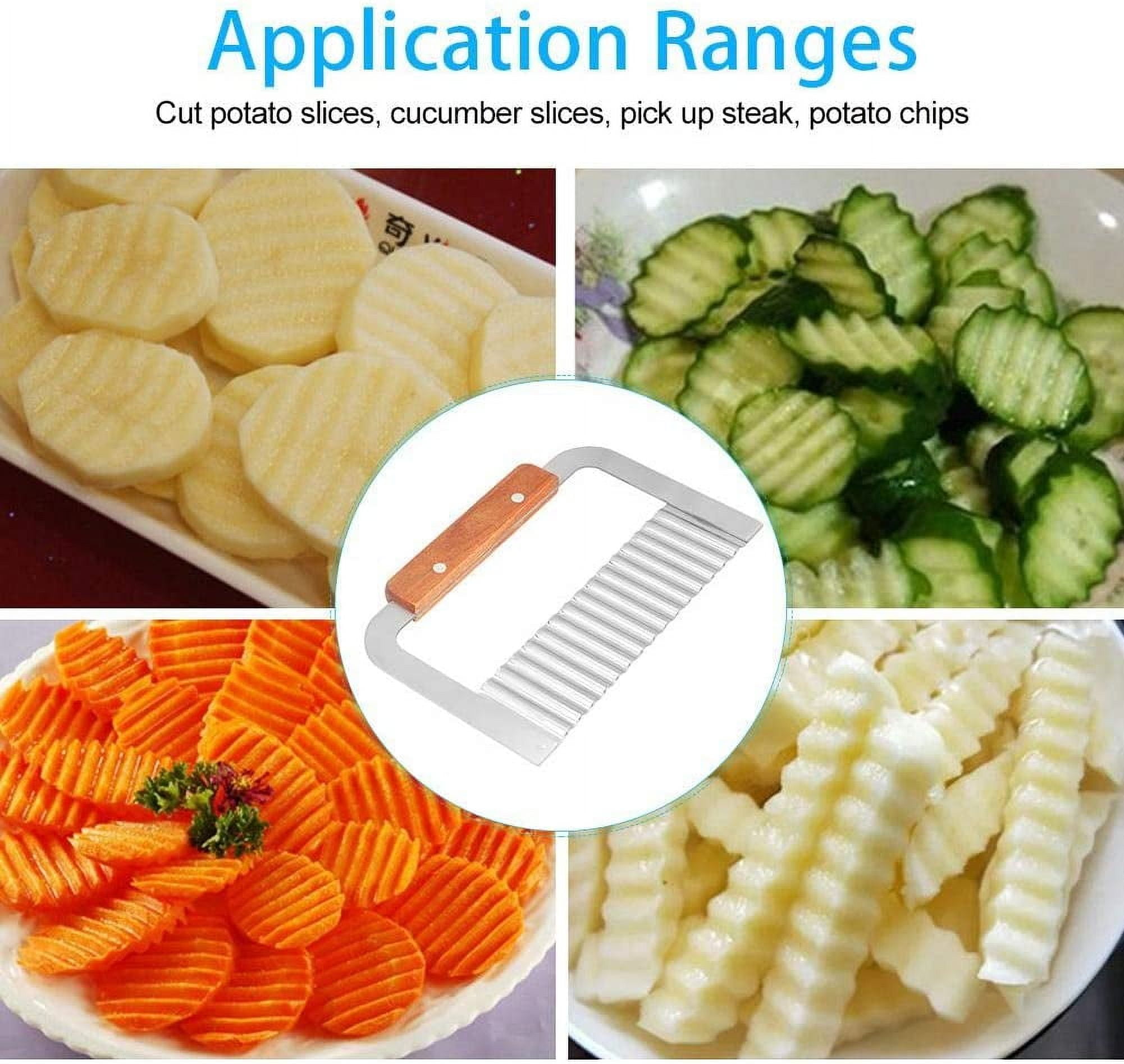 2 Pack Crinkle Cutter， Stainless Steel Potato Slicer，Wavy Slicers ...
