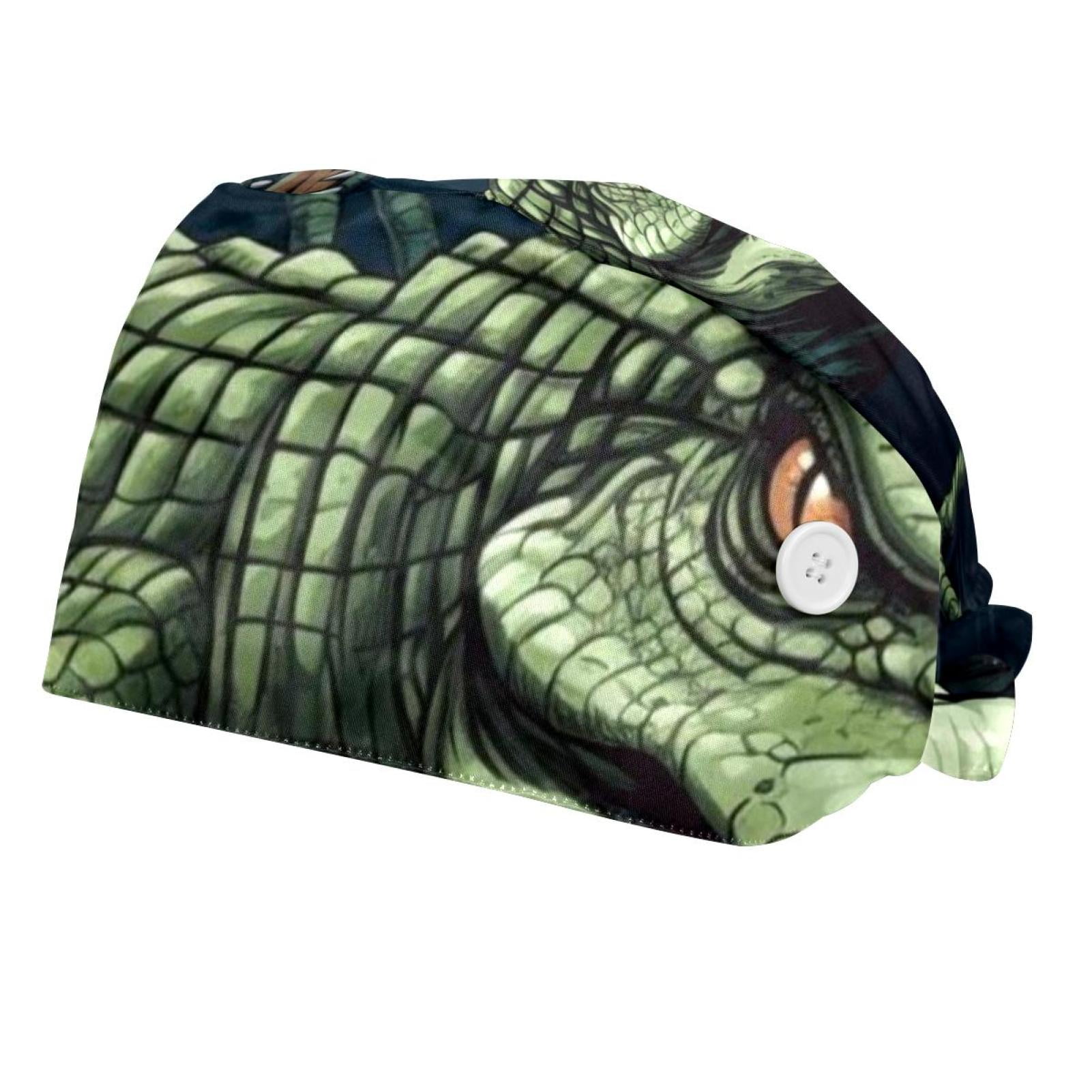 2 Pack Crocodile Adjustable Bouffant Caps Hats Working Cap for Men ...
