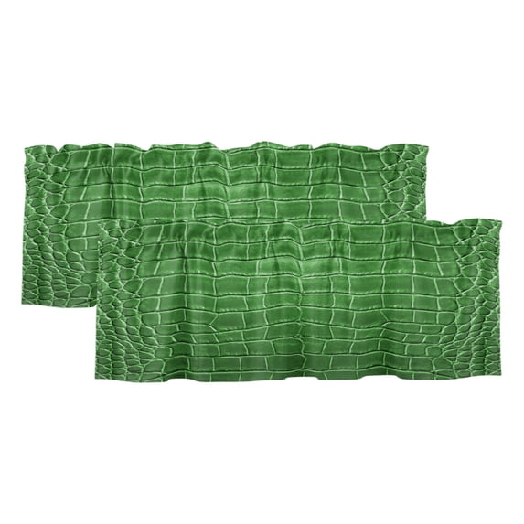 2 Pack Crocodile Leather Texture Valance for Window Luxury Green ...