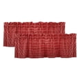 2 Pack Crocodile Leather Texture Valance for Window Luxury Red Kitchen ...
