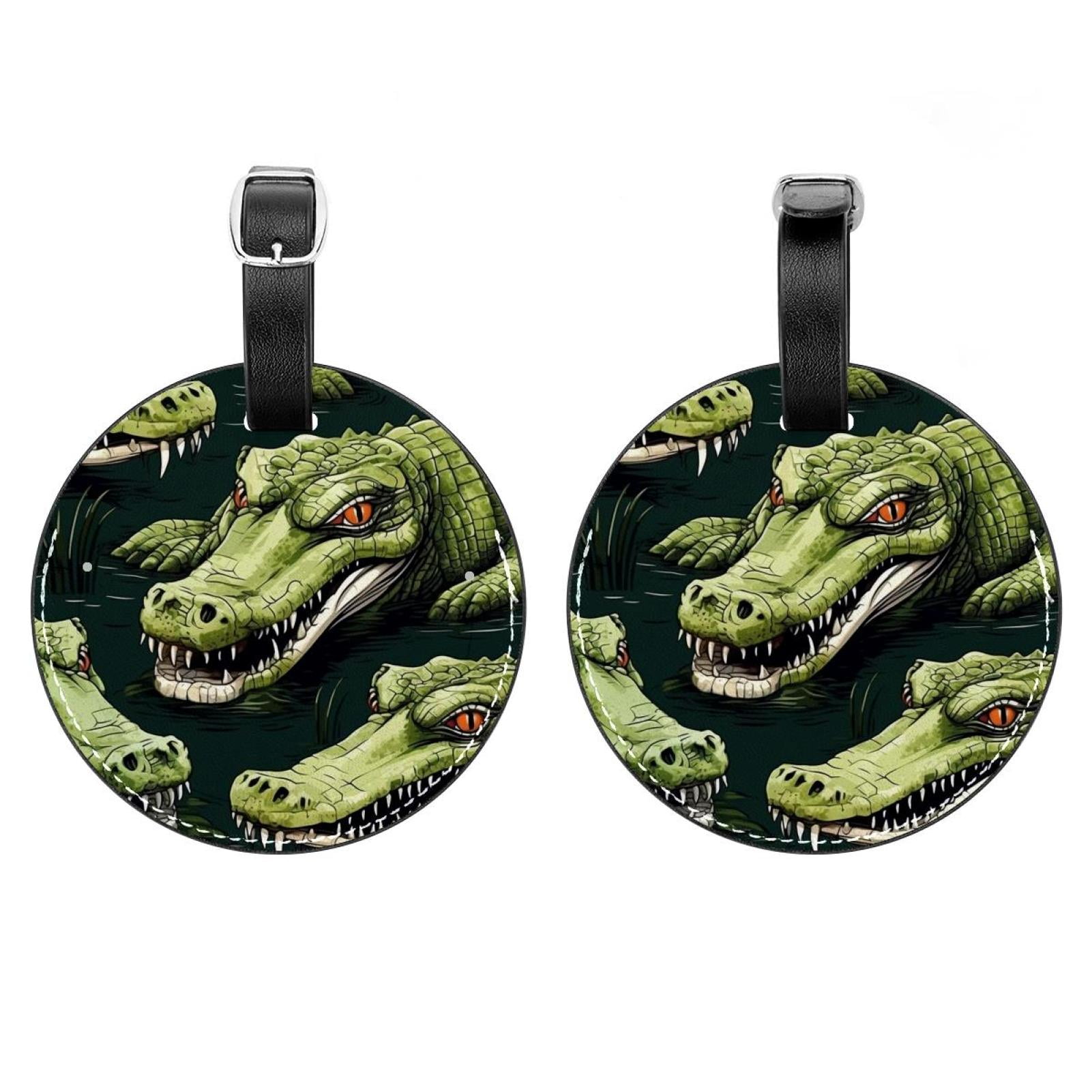 2 Pack Crocodile Luggage Tag with Name ID Card Perfect to Quickly Spot ...