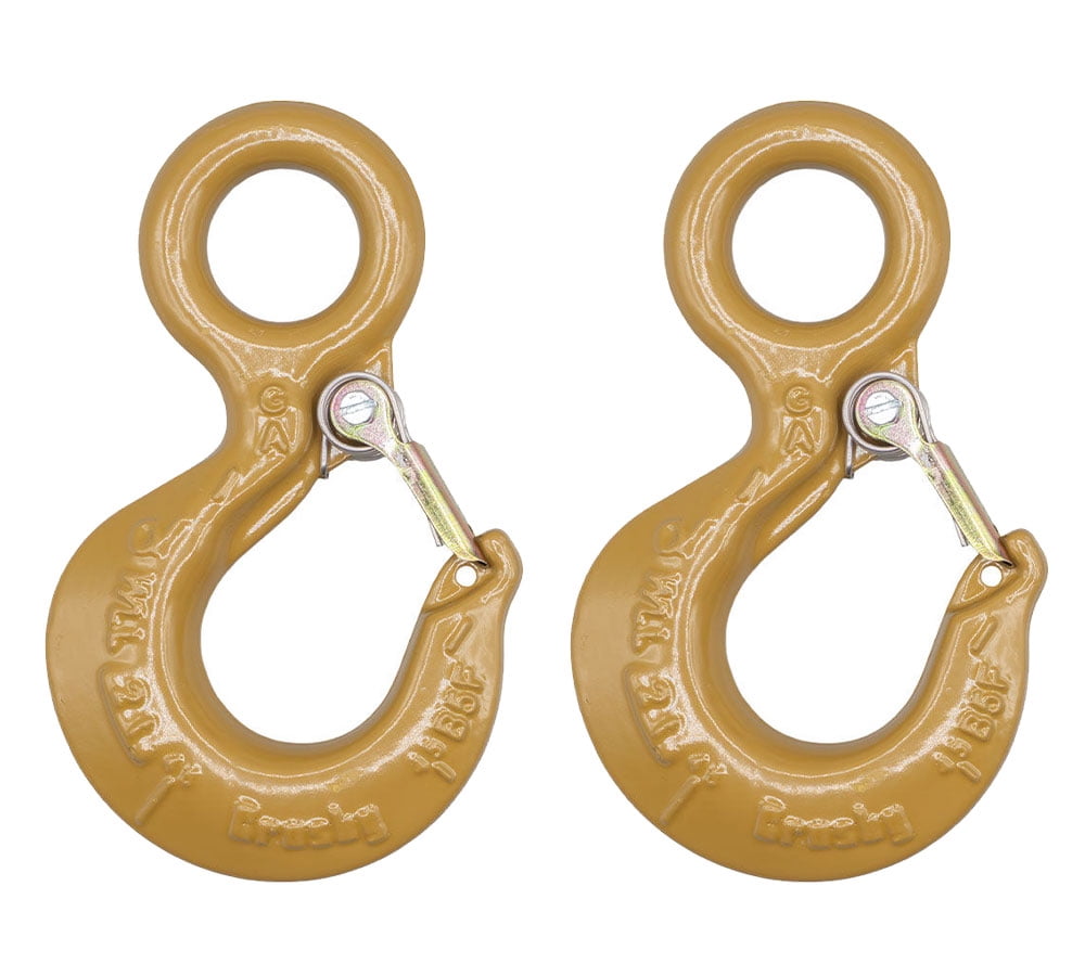 2 Pack Crosby 5 Ton Eye Hook with Safety Latch – 10,000 lbs WLL, Alloy ...