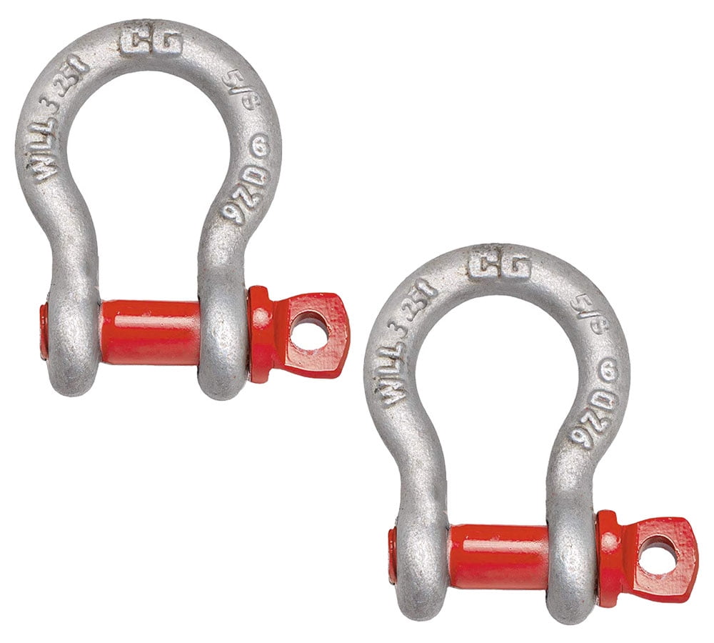 2 Pack Crosby G-209, 5/8"Anchor Shackle Forged Carbon Steel w/Alloy ...